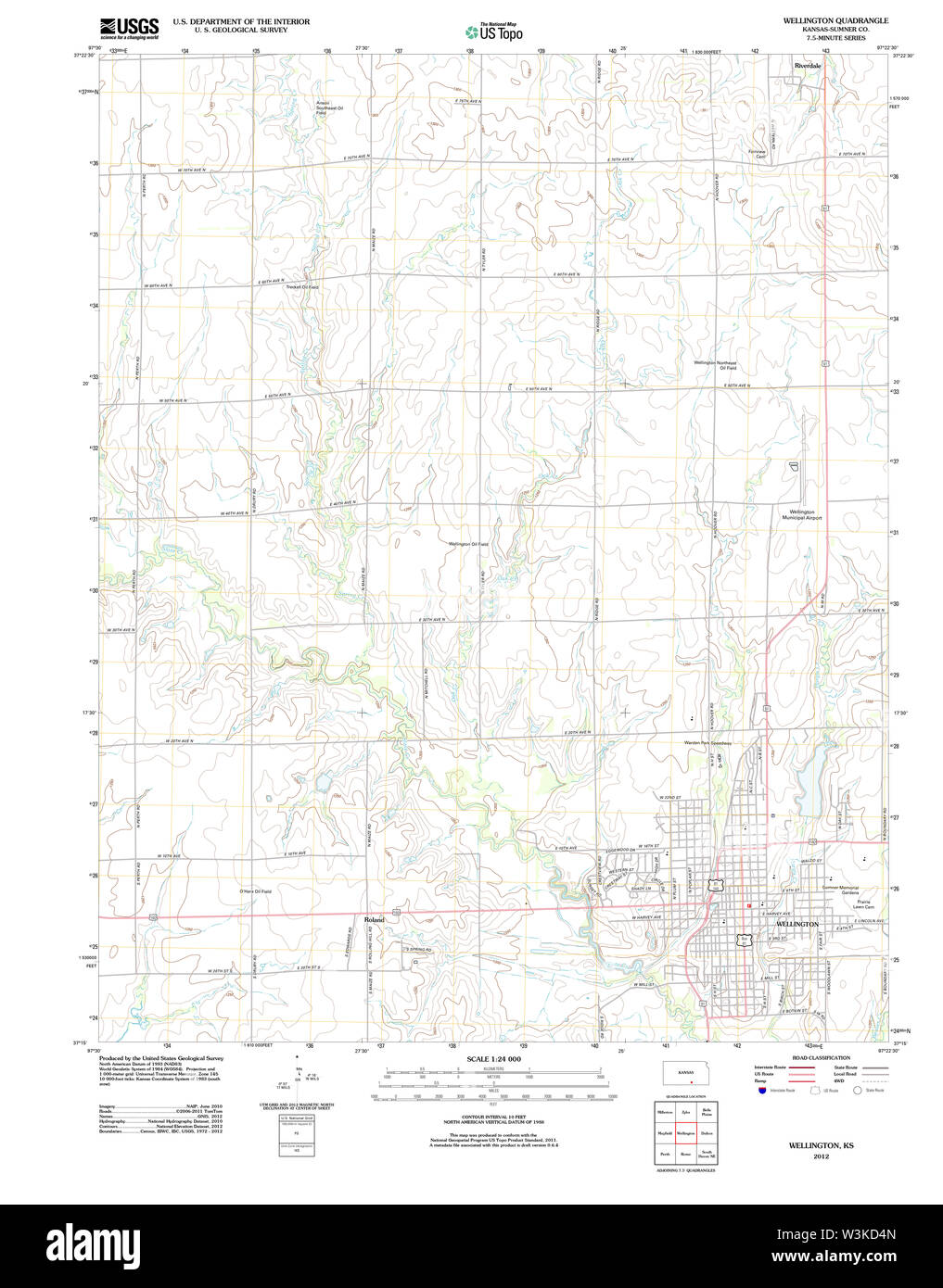 Map of wellington kansas Cut Out Stock Images & Pictures - Alamy