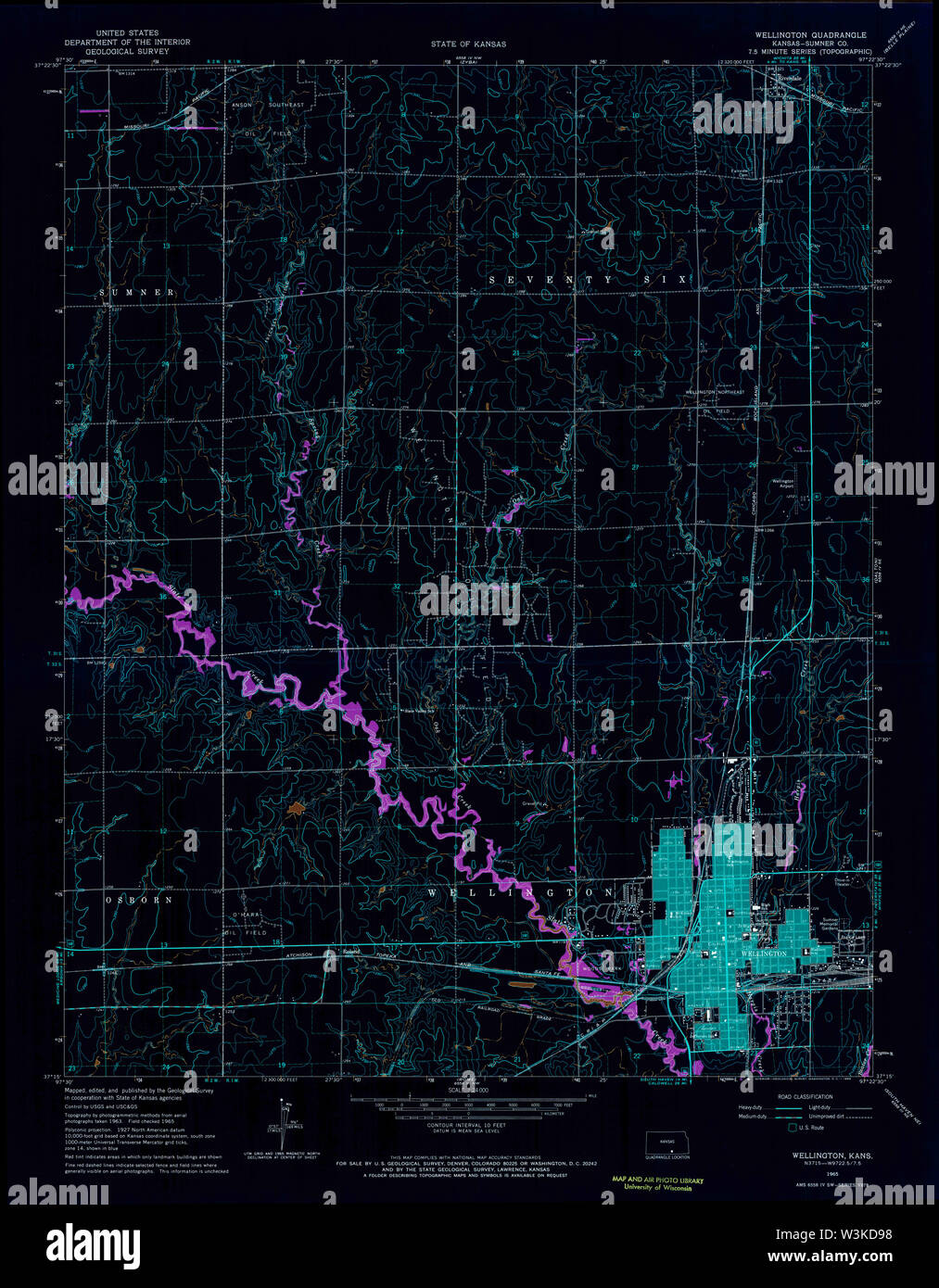 Map of wellington kansas hi-res stock photography and images - Alamy