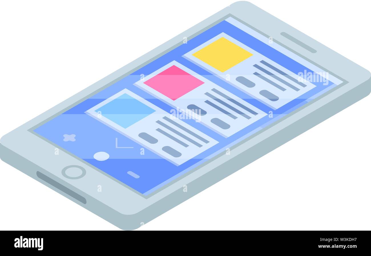 Modern smartphone icon, isometric style Stock Vector Image & Art - Alamy