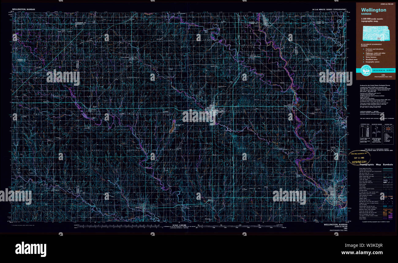 Map of wellington kansas hi-res stock photography and images - Alamy