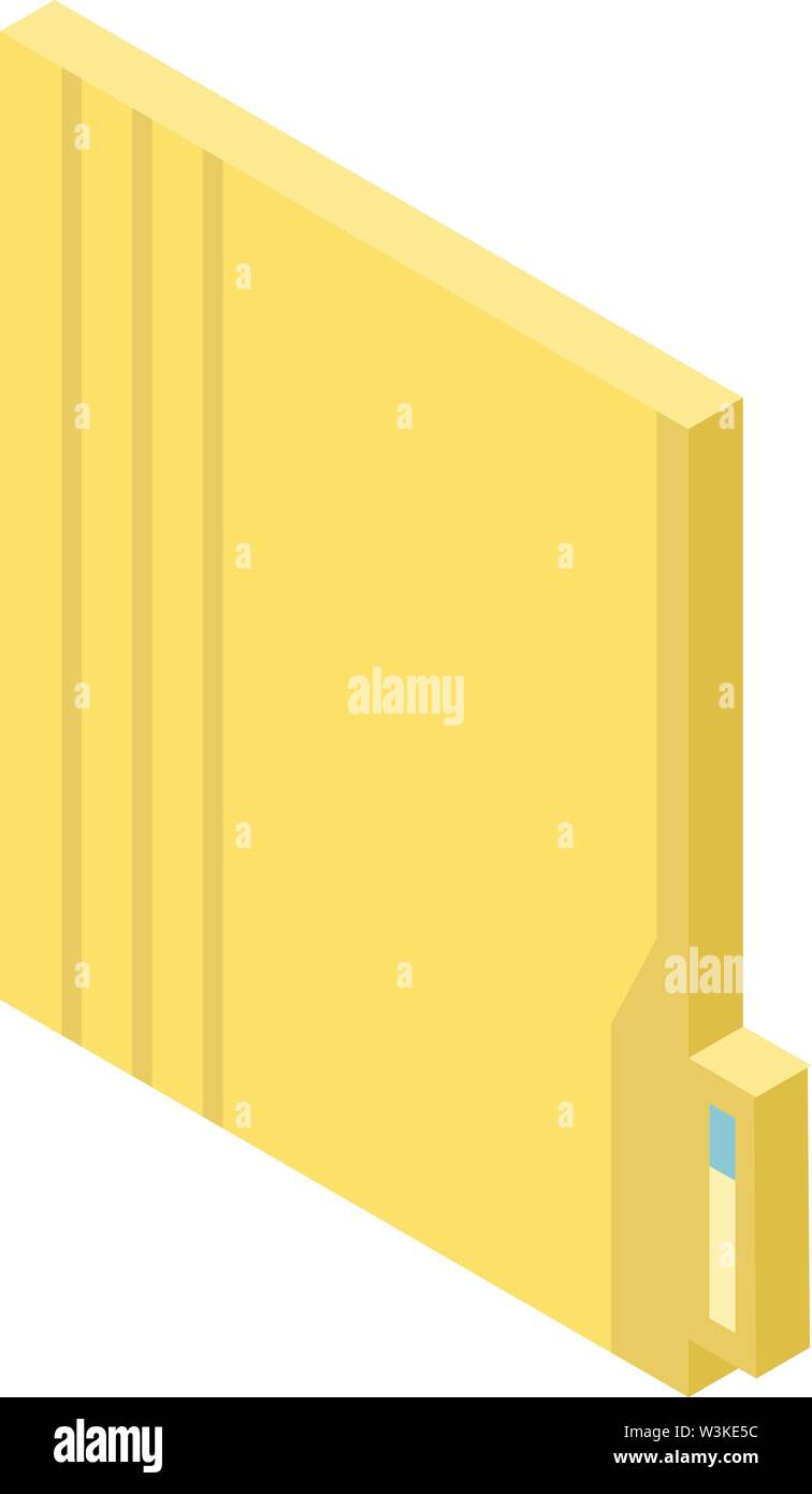 Yellow file folder icon, isometric style Stock Vector Image & Art - Alamy