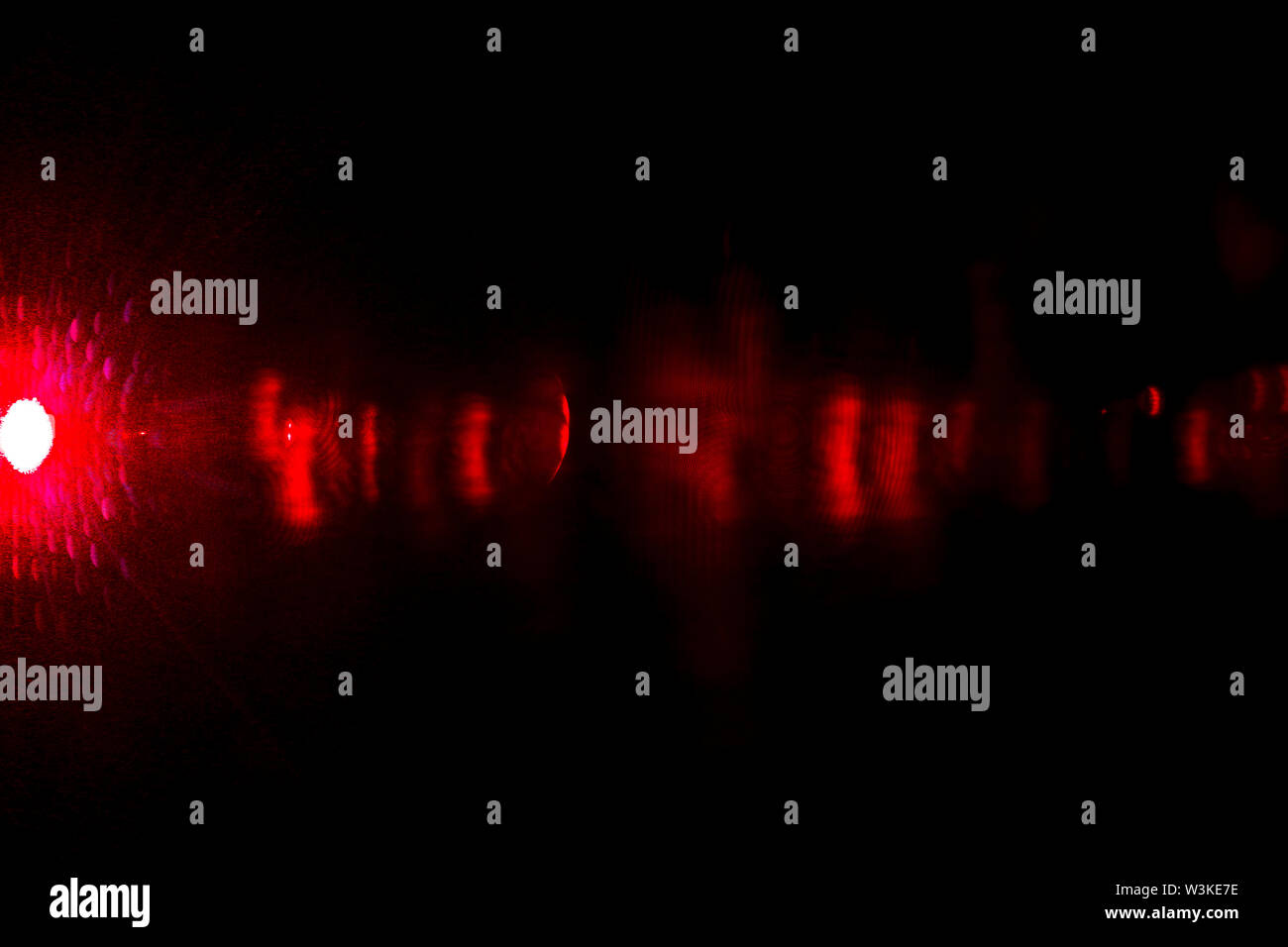 Camera lens flare by laser light create hexagons of objective iris ...