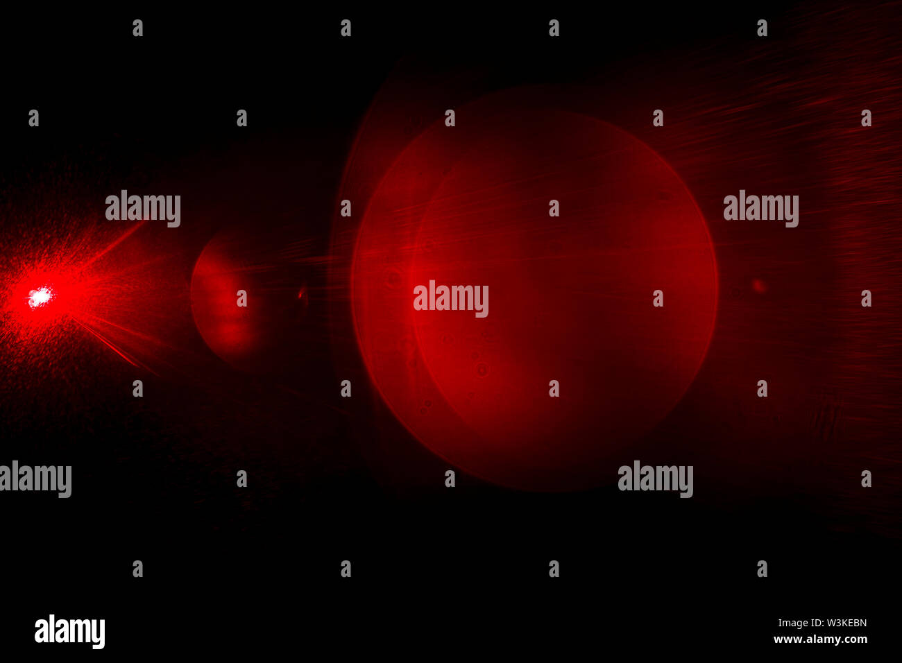 Camera lens flare by laser light create hexagons of objective iris ...