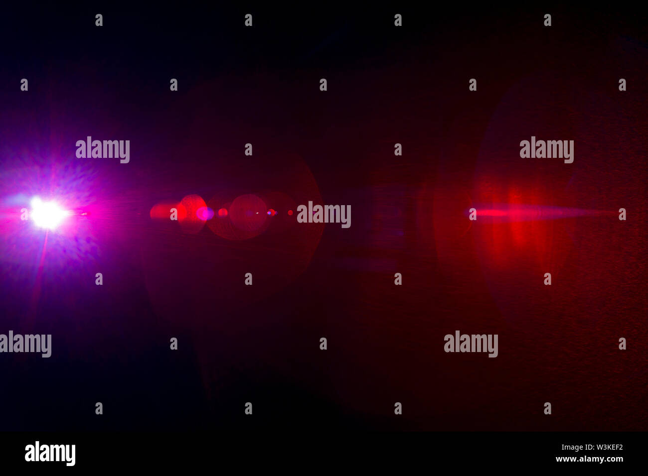 Camera lens flare by laser light create effect depending of iris shapes ...