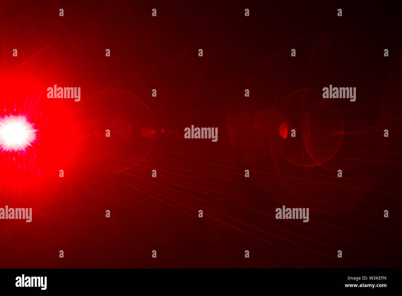 Camera lens flare by laser light create hexagons of objective iris ...
