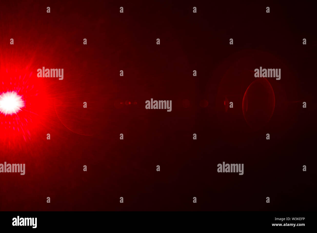 Camera lens flare by laser light create hexagons of objective iris ...