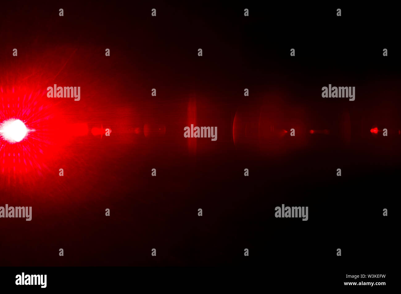 Camera lens flare by laser light create hexagons of objective iris ...