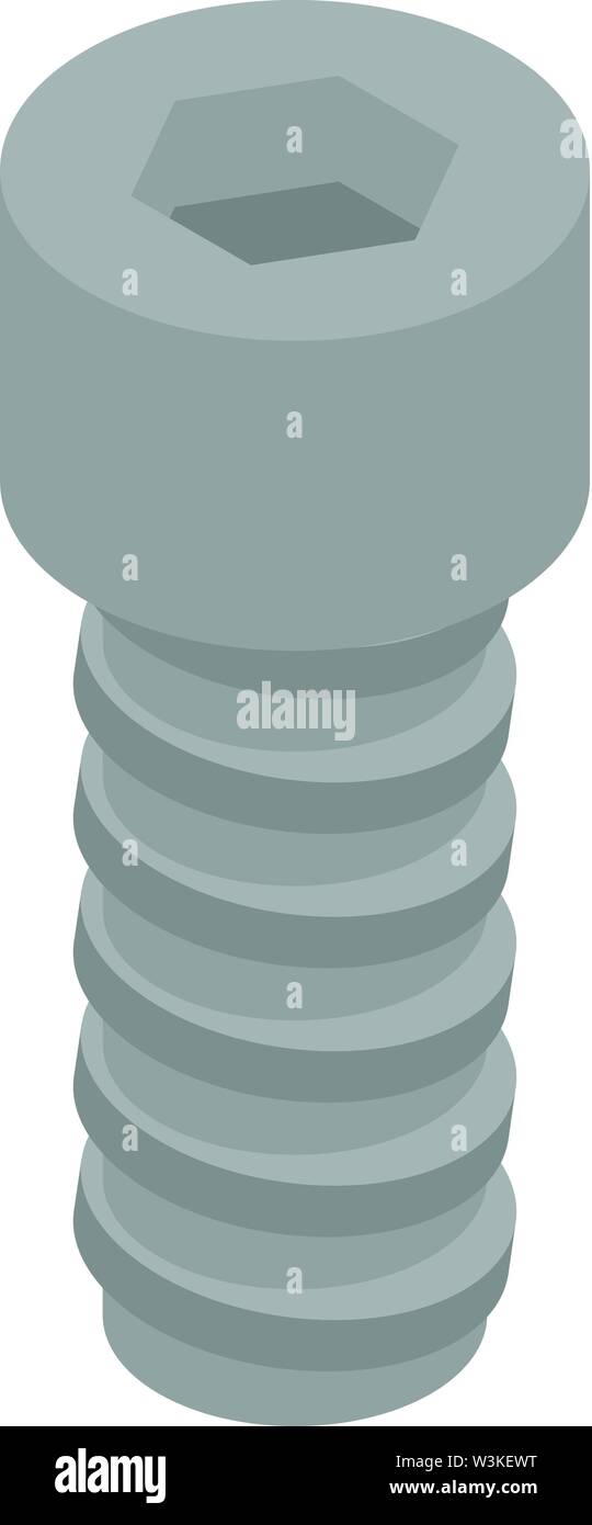 Round metal screw-bolt icon, isometric style Stock Vector Image & Art ...