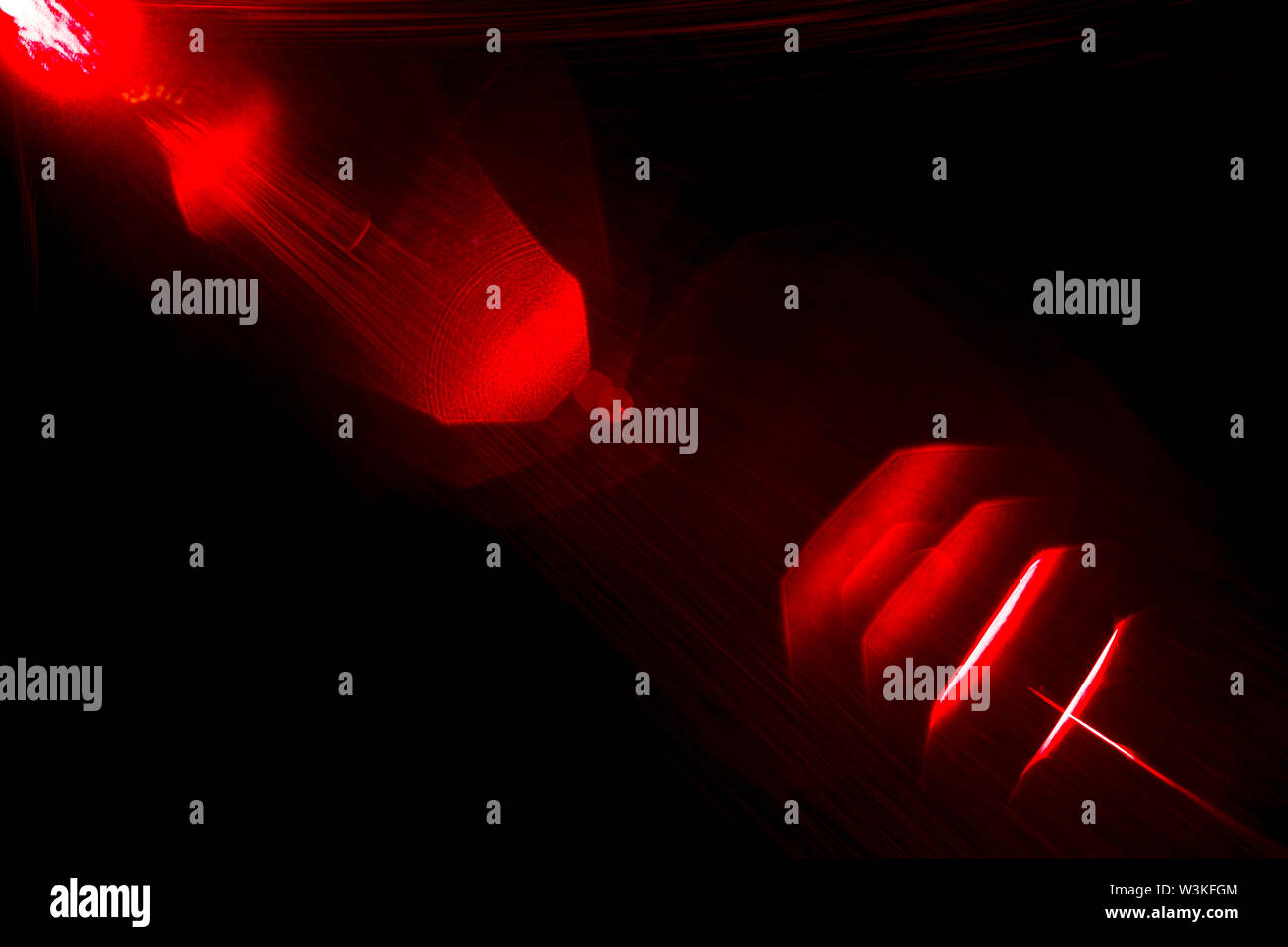 Camera lens flare by laser light create hexagons of objective iris ...