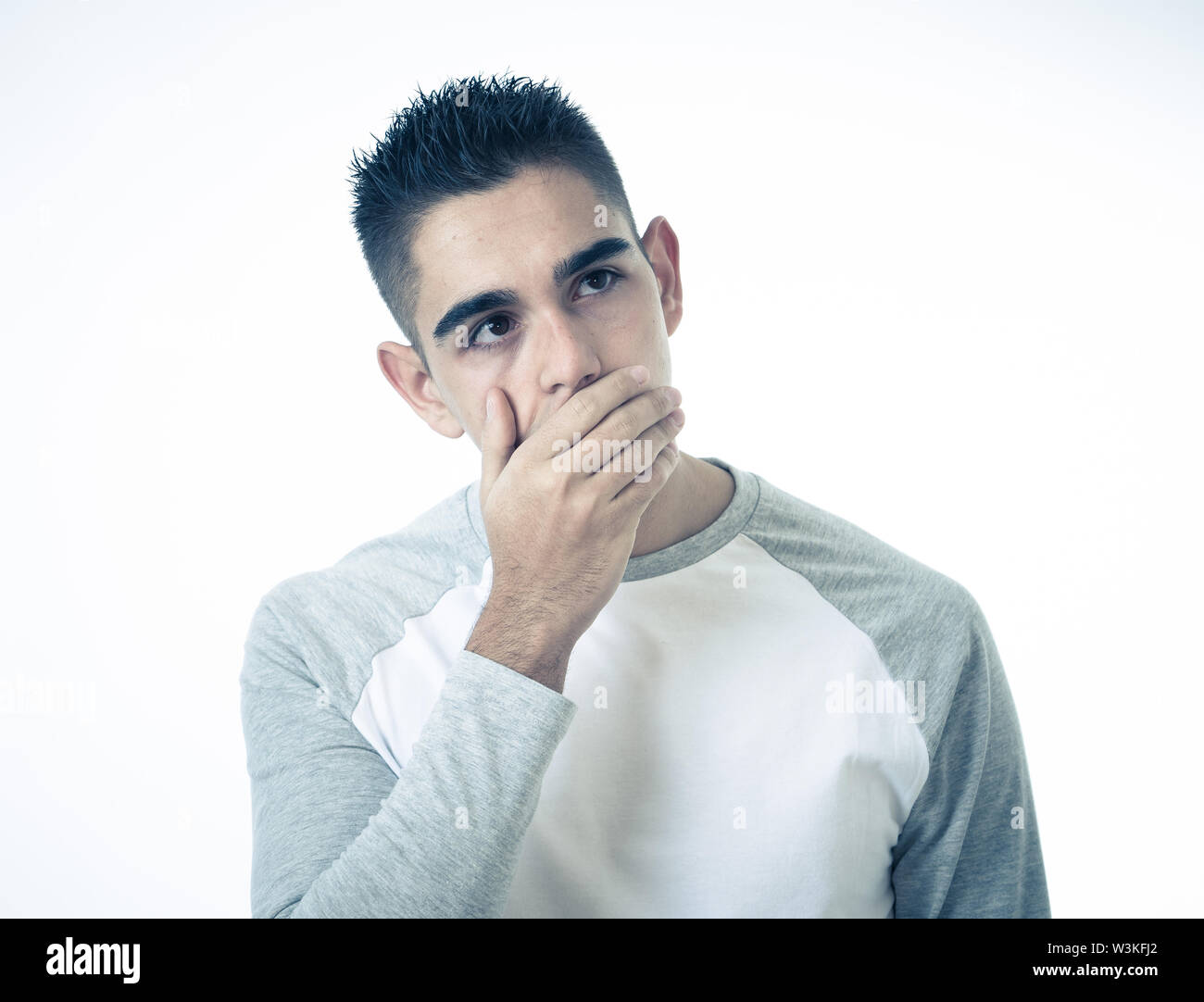 People portraits of human emotions and facial expressions. Young adult ...