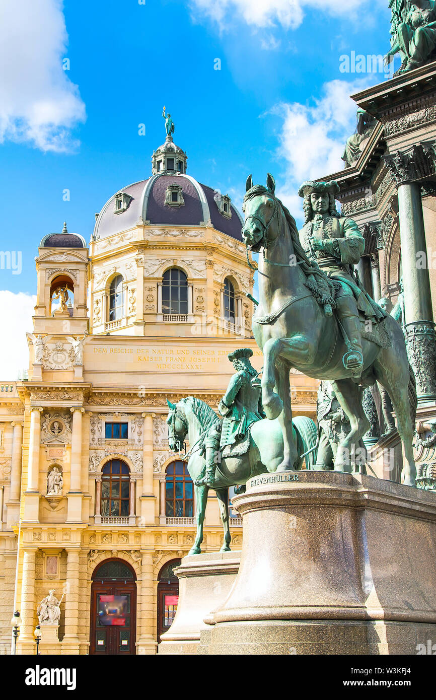 Horseriding statue detail of monument of Maria Theresia in Vienna ...