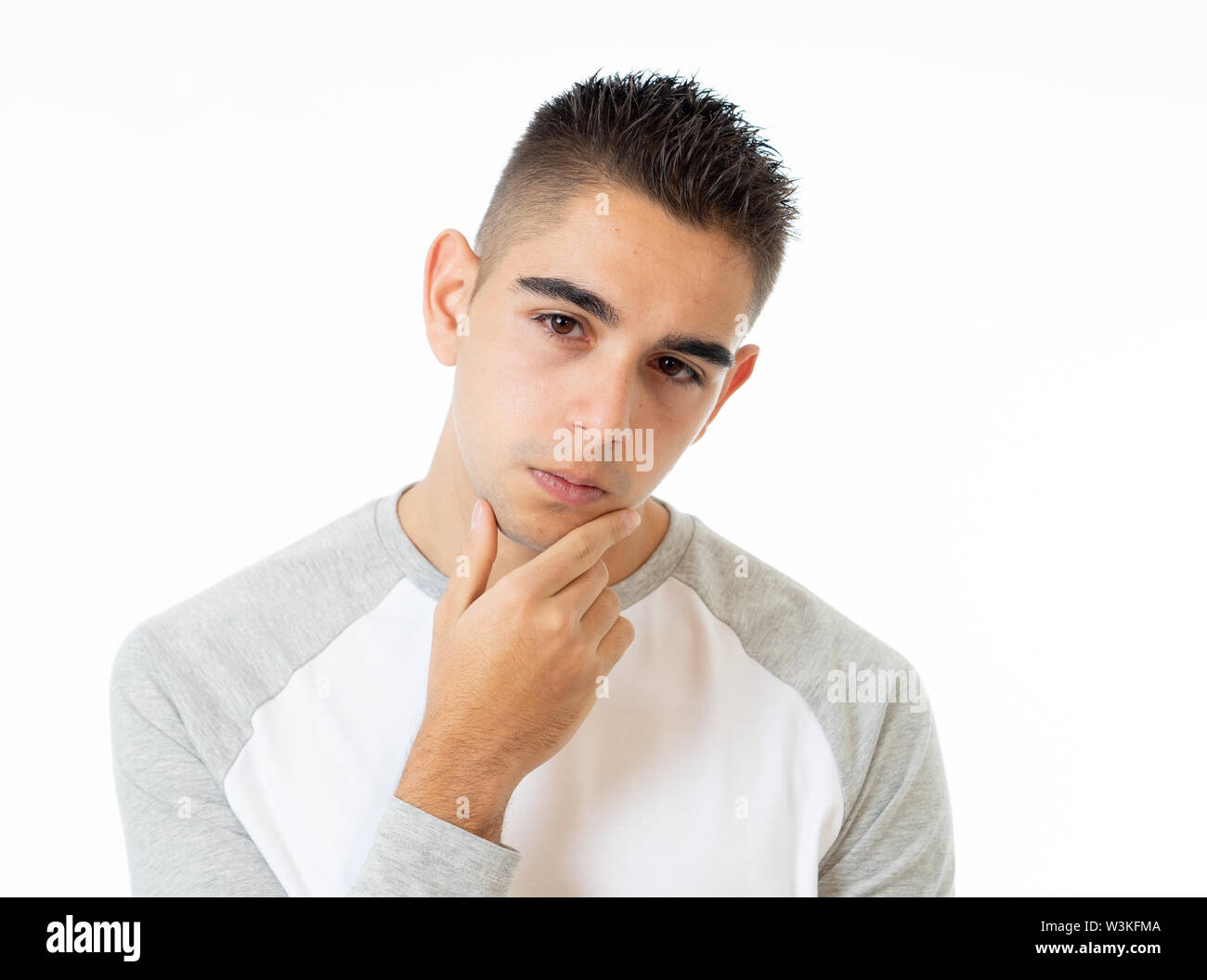 People portraits of human emotions and facial expressions. Young adult ...