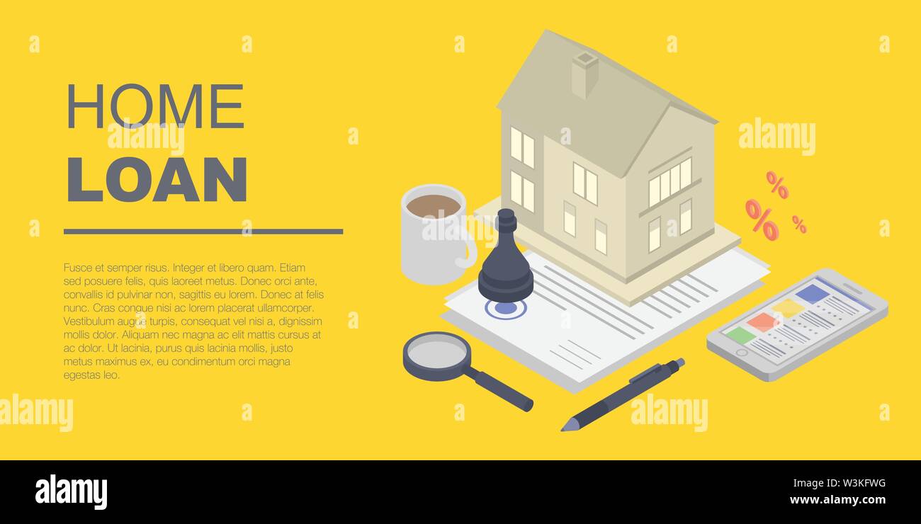 Home loan concept banner, isometric style Stock Vector Image & Art - Alamy