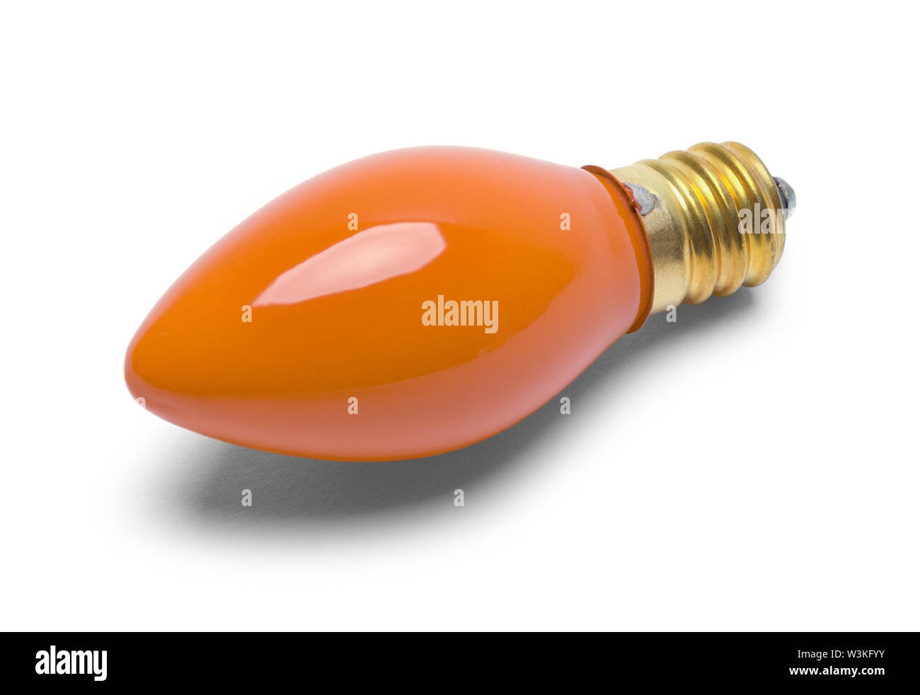 One Orange Christmas Light Bulb Isolated on White Stock Photo - Alamy