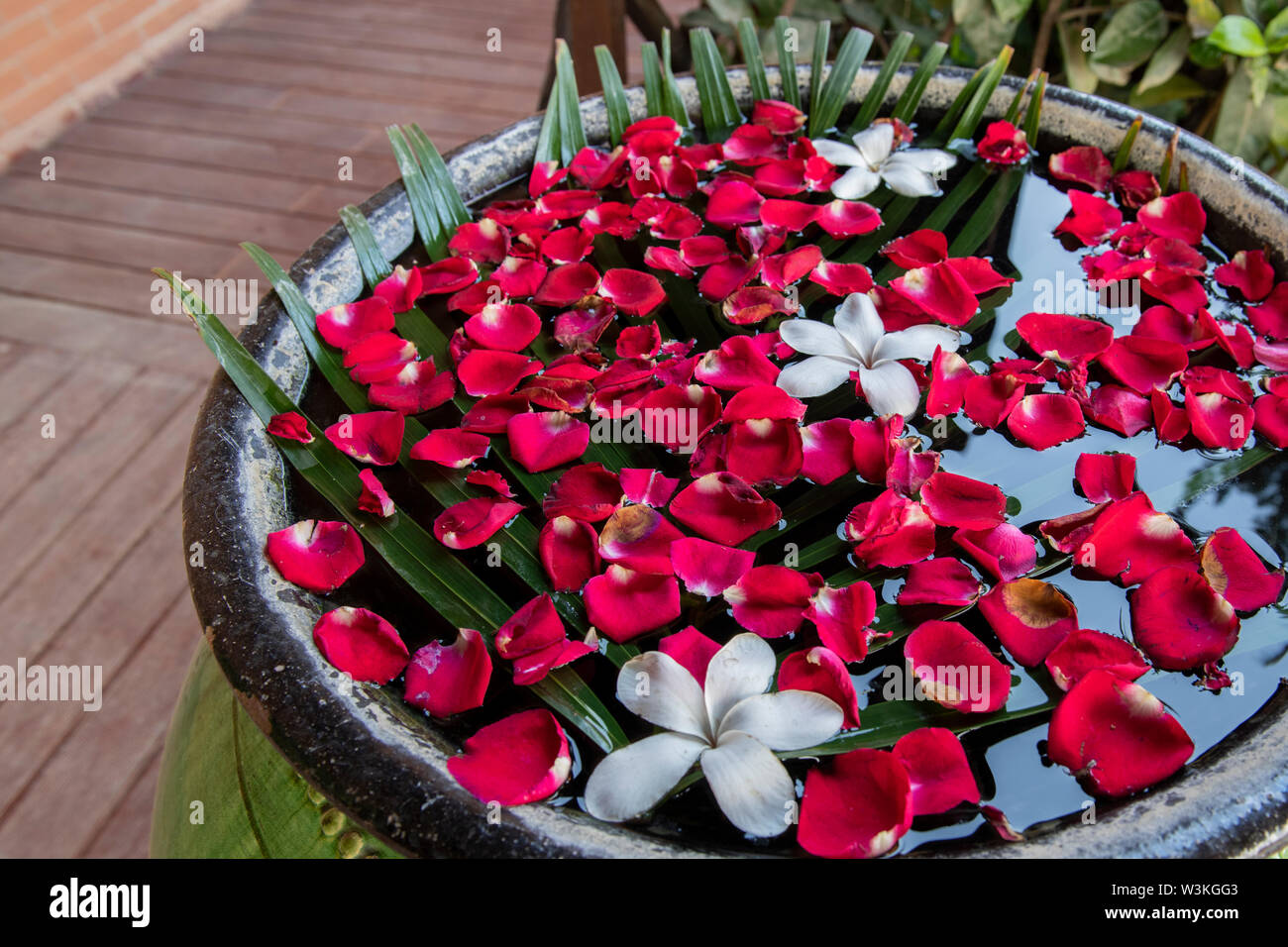 Myanmar aka Burma, historic Bagan. Bagan Lodge, decorative flower ...