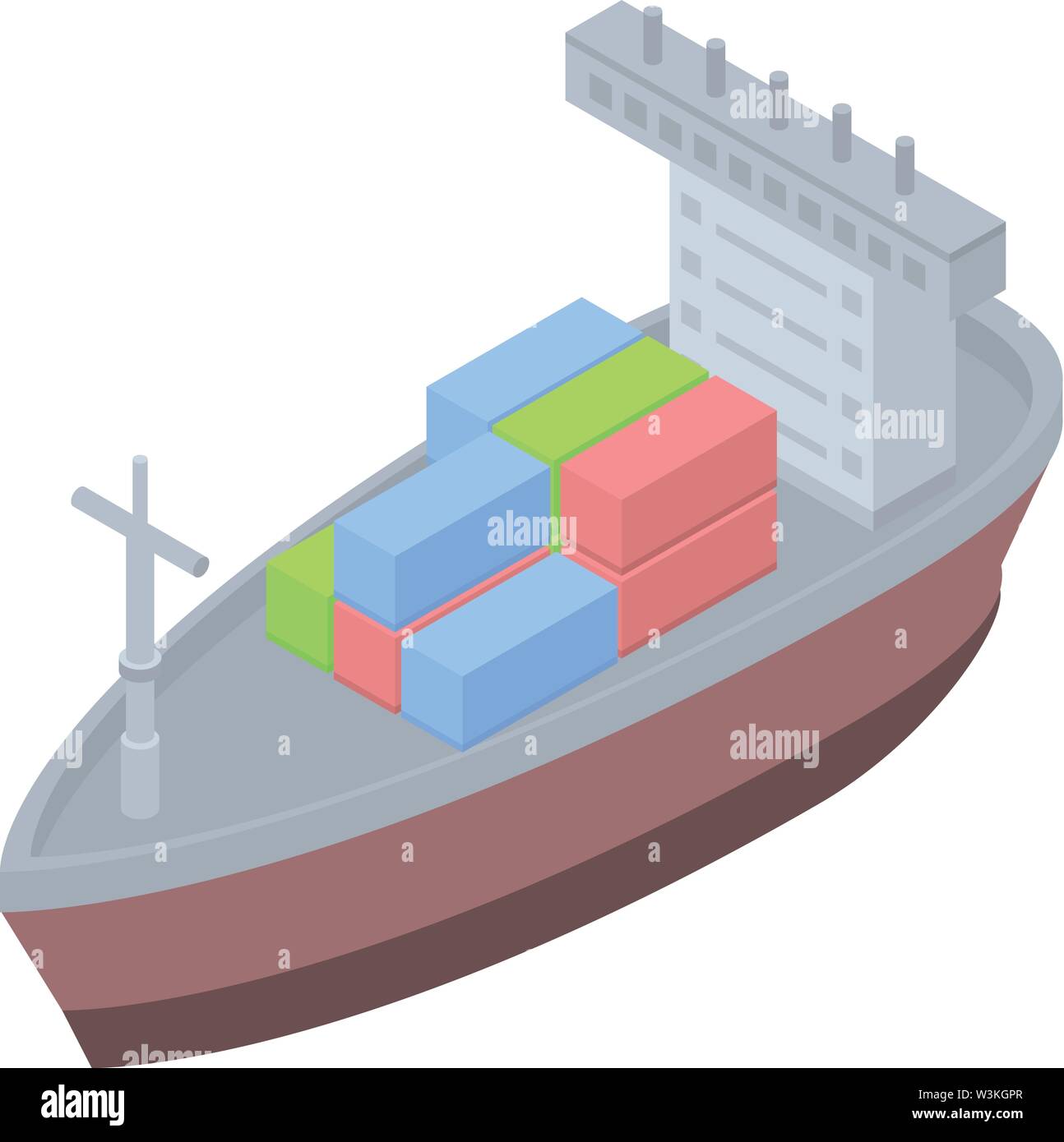 Freight ship unloading isometric Stock Vector Images - Alamy