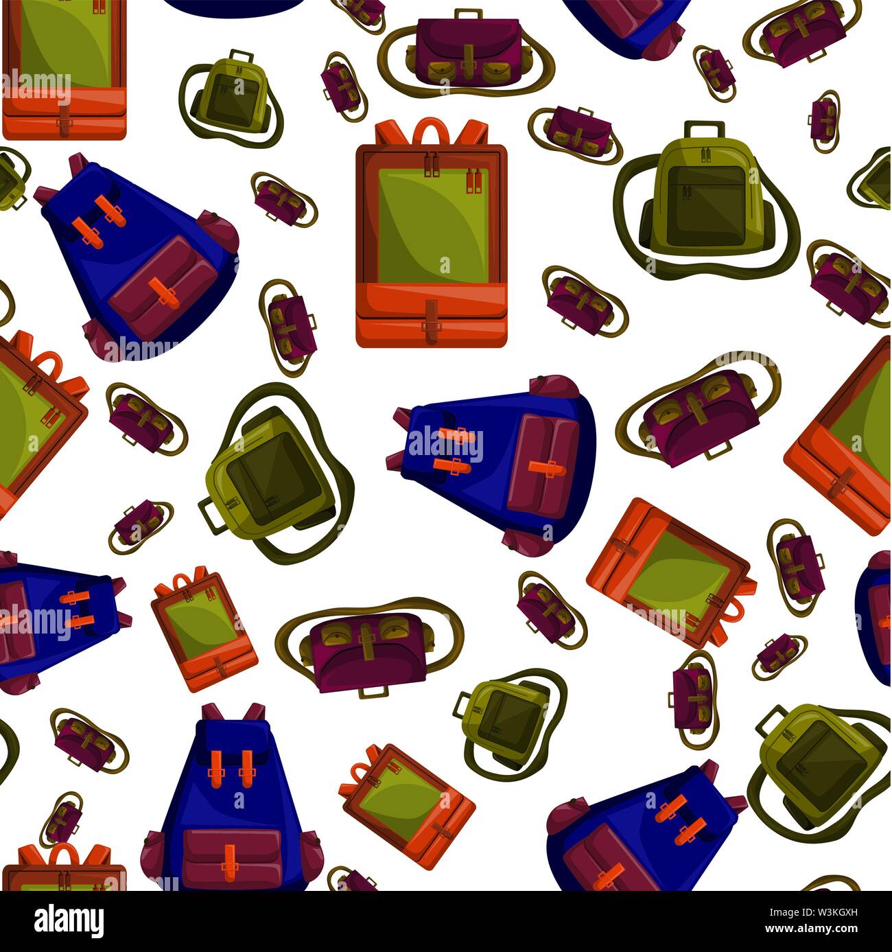Seamless Pattern with Colorful School Bag Vector Stock Vector Image ...