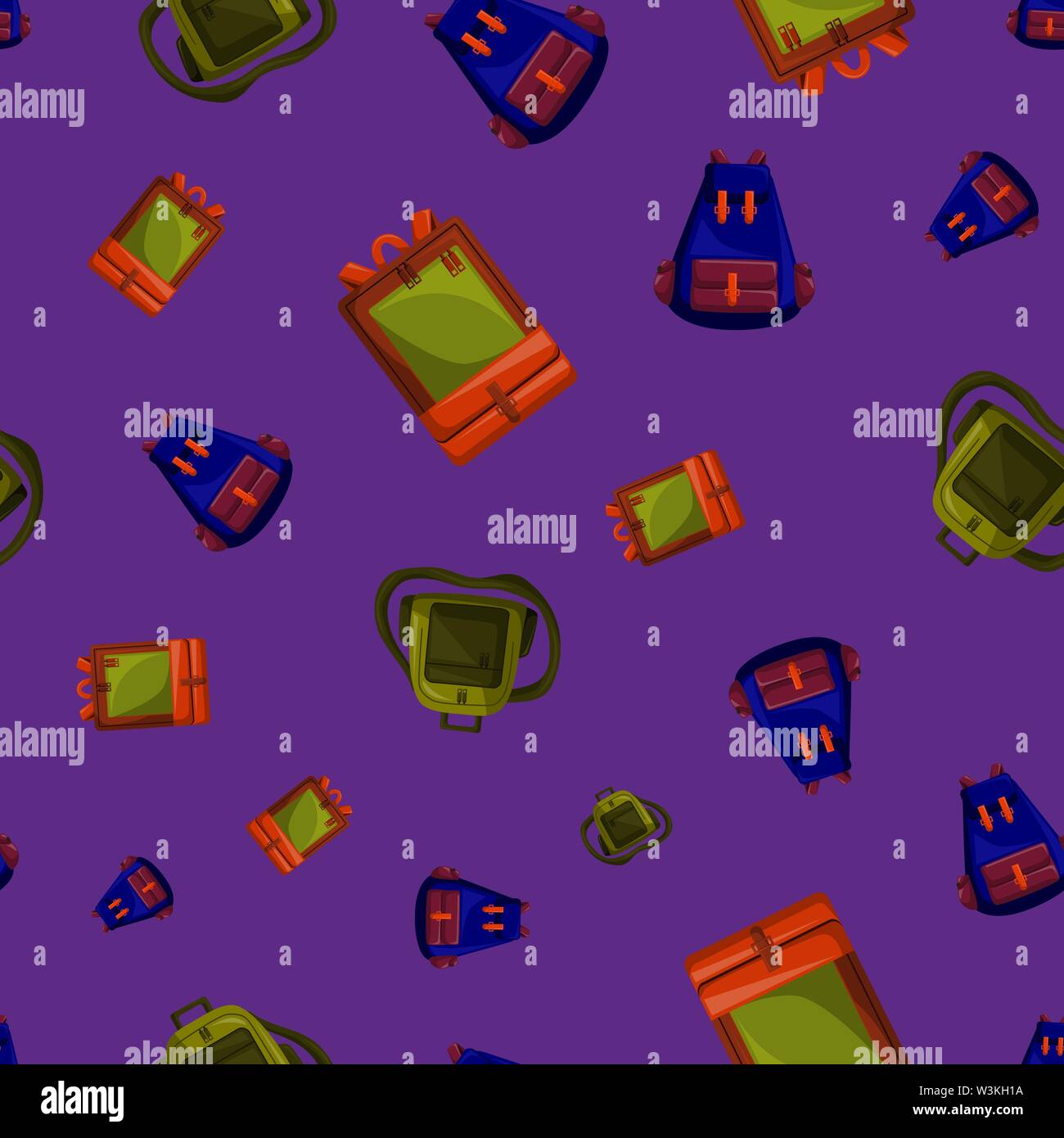 Seamless Pattern with Colorful School Bag Vector Stock Vector Image ...