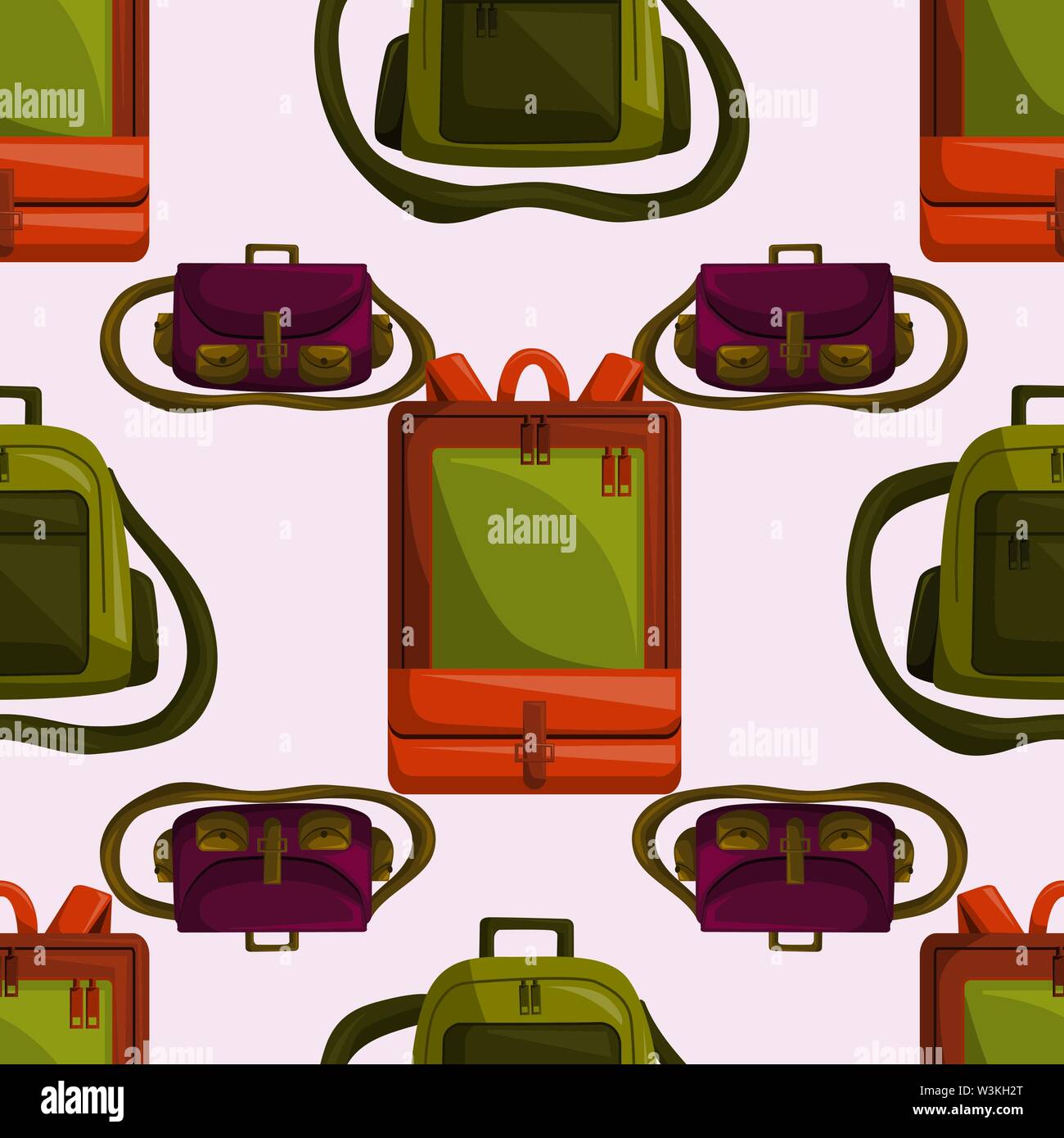 Seamless Pattern with Colorful School Bag Vector Stock Vector Image ...