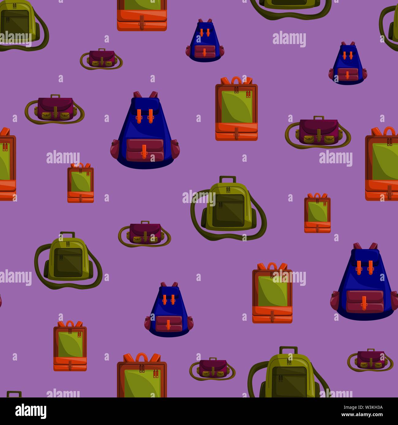 Seamless Pattern with Colorful School Bag Vector Stock Vector Image ...
