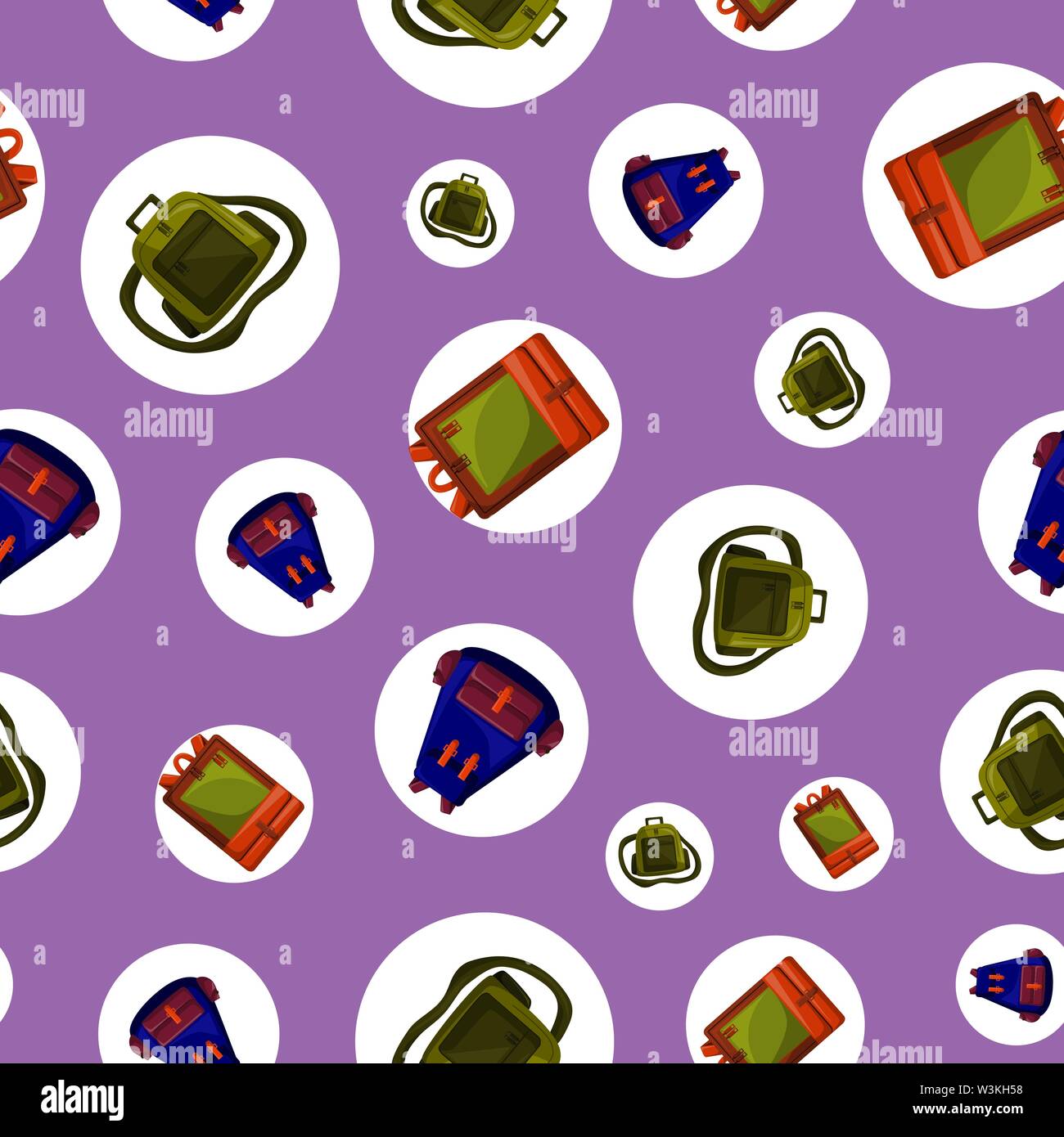 Seamless Pattern with Colorful School Bag Vector Stock Vector Image ...