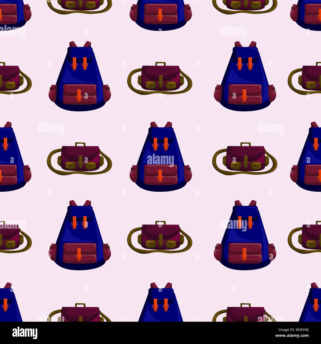 Seamless Pattern with Colorful School Bag Vector Stock Vector Image ...