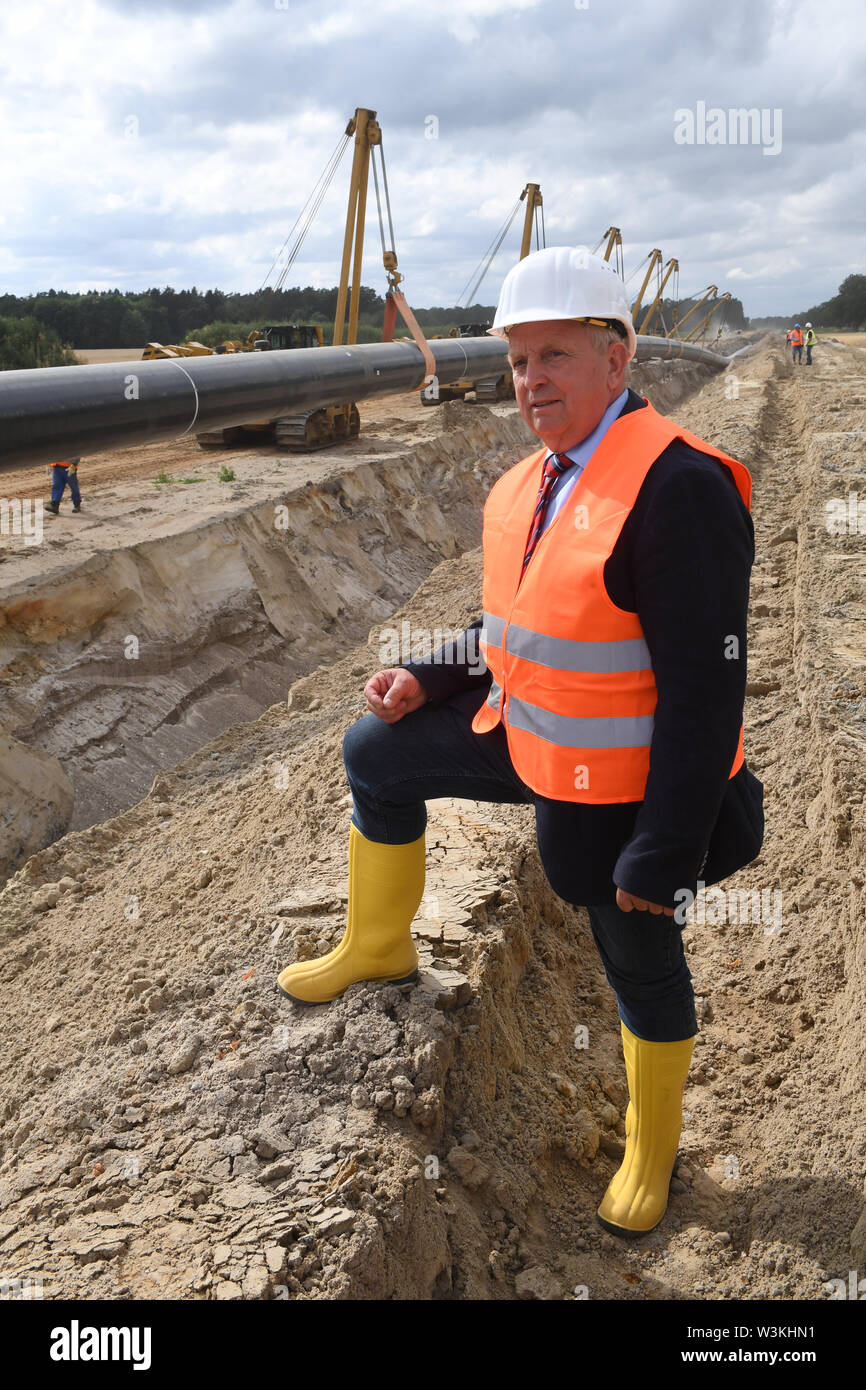 Anklam, Germany. 16th July, 2019. Till Backhaus (SPD), Minister of ...