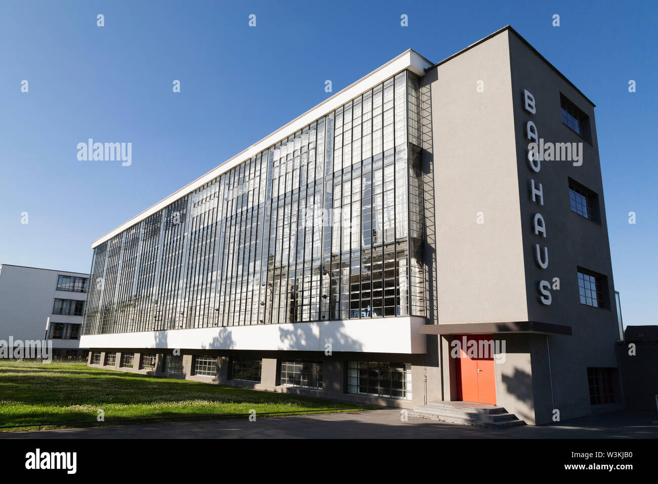 The Bauhaus Building in Dessau, Germany. The building was designed by ...
