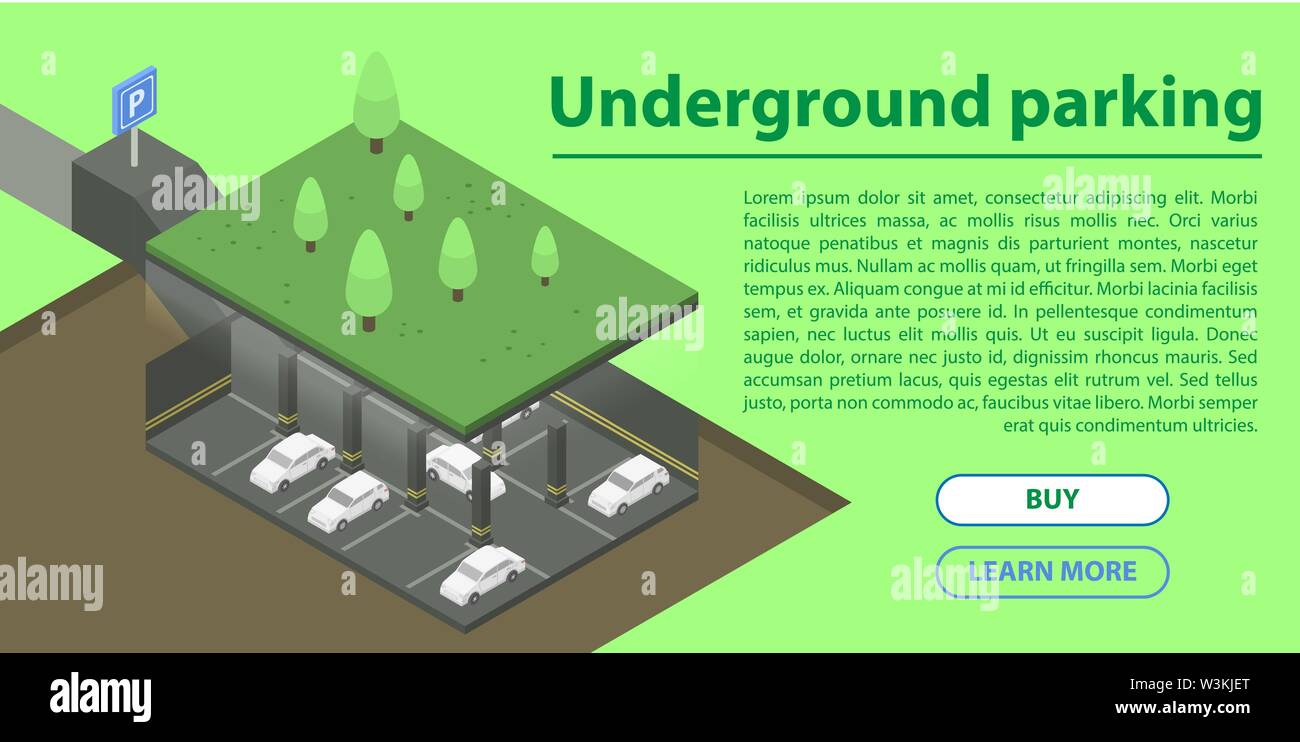 Underground parking concept banner, isometric style Stock Vector Image & Art - Alamy