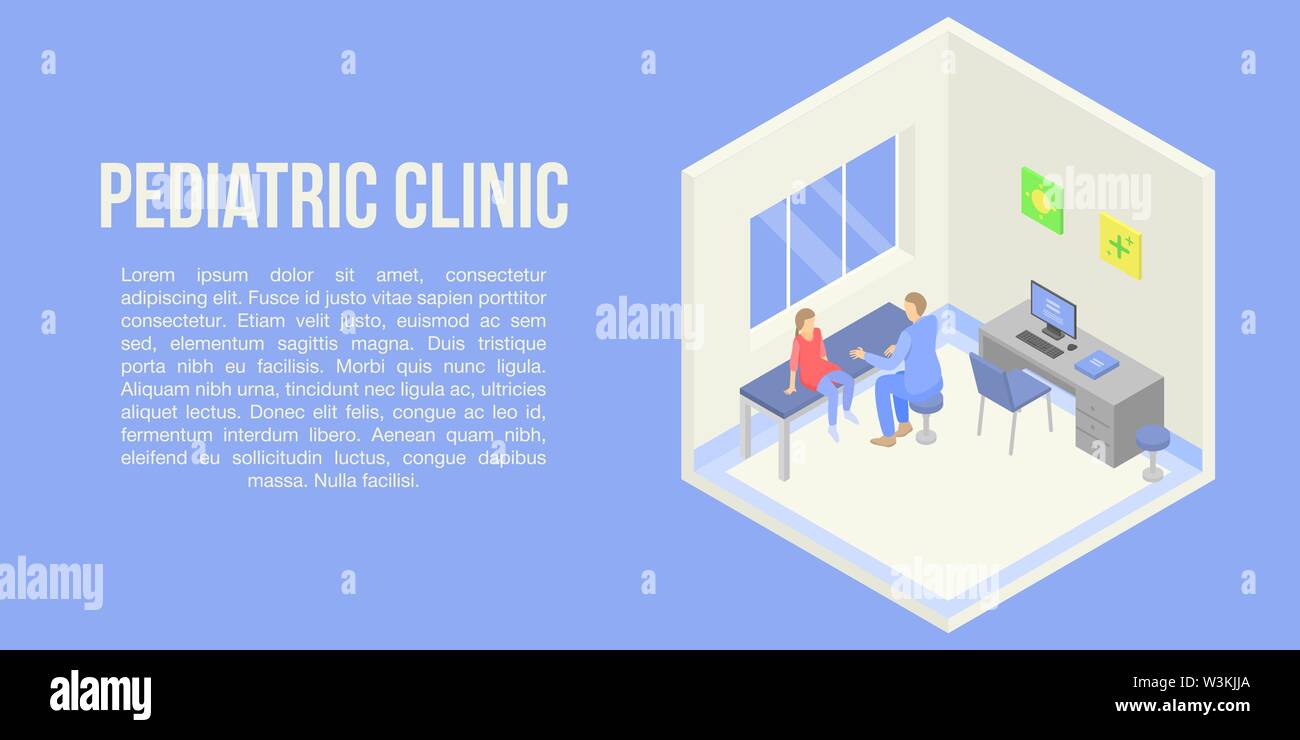 Pediatric clinic concept banner, isometric style Stock Vector Image ...