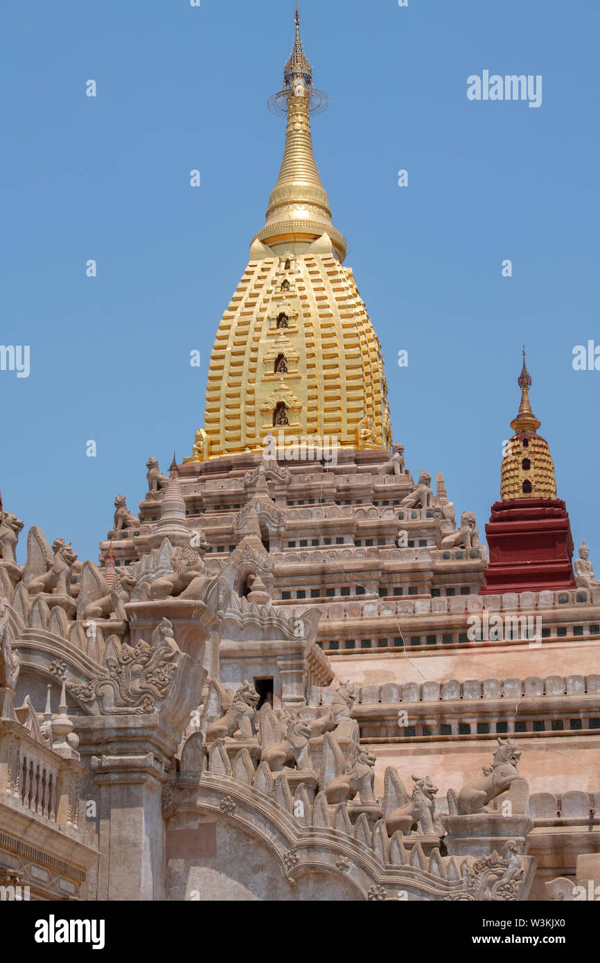 Myanmar aka Burma, Bagan. Ananda Temple aka Ananda Phaya. Buddhist ...