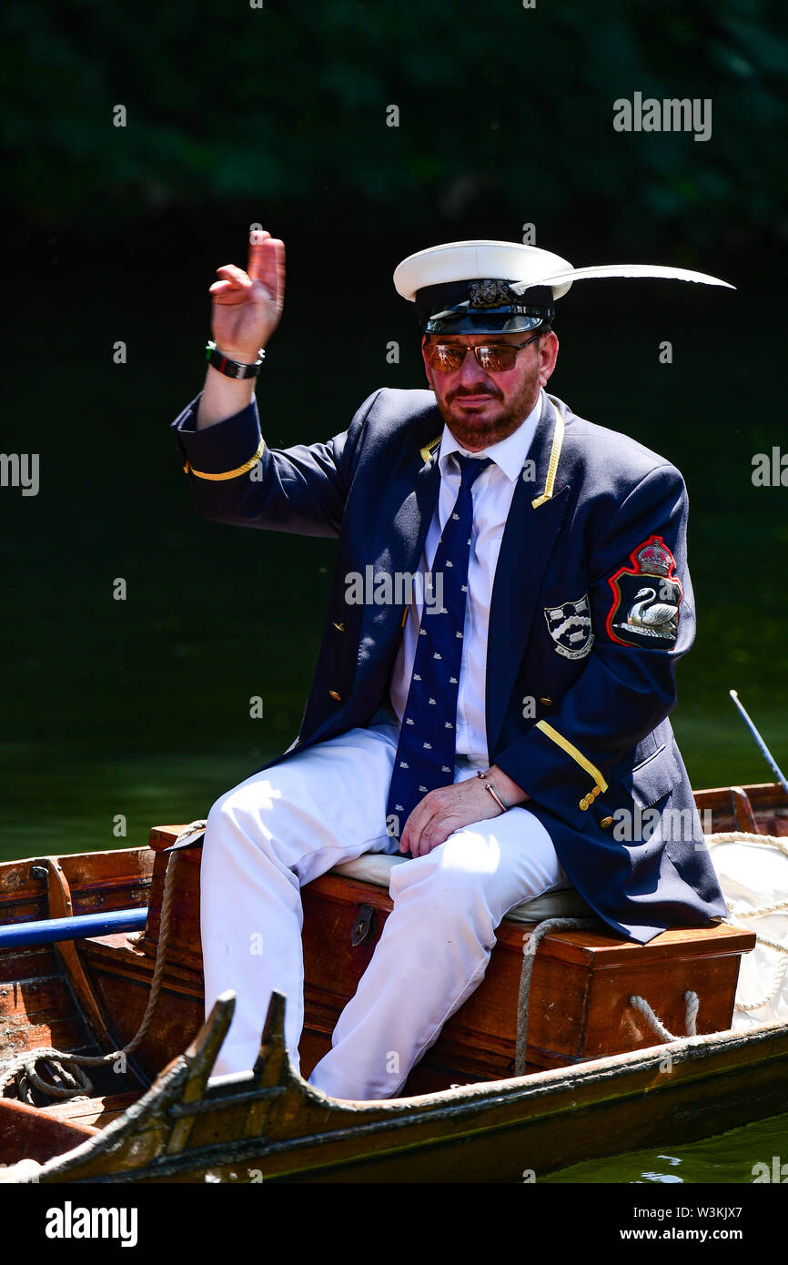 Traditional royal Swan Upping event on the Thames River, July 2019 ...
