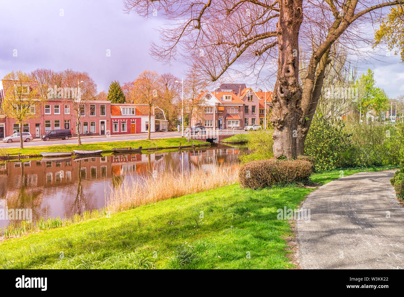 Typical view of a small Dutch town Stock Photo - Alamy