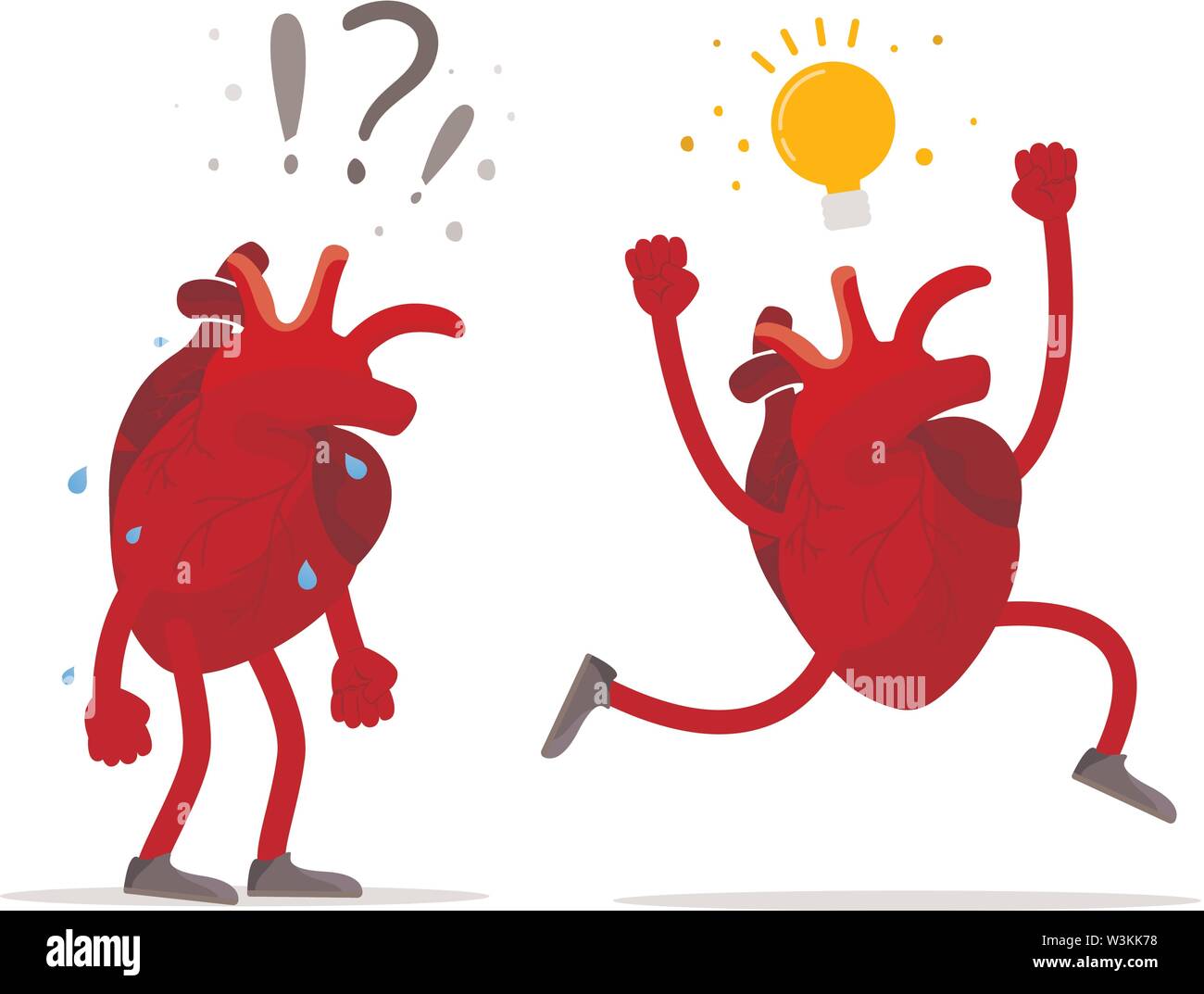 Idea generation concept Talent. Human heart organ with question sign ...