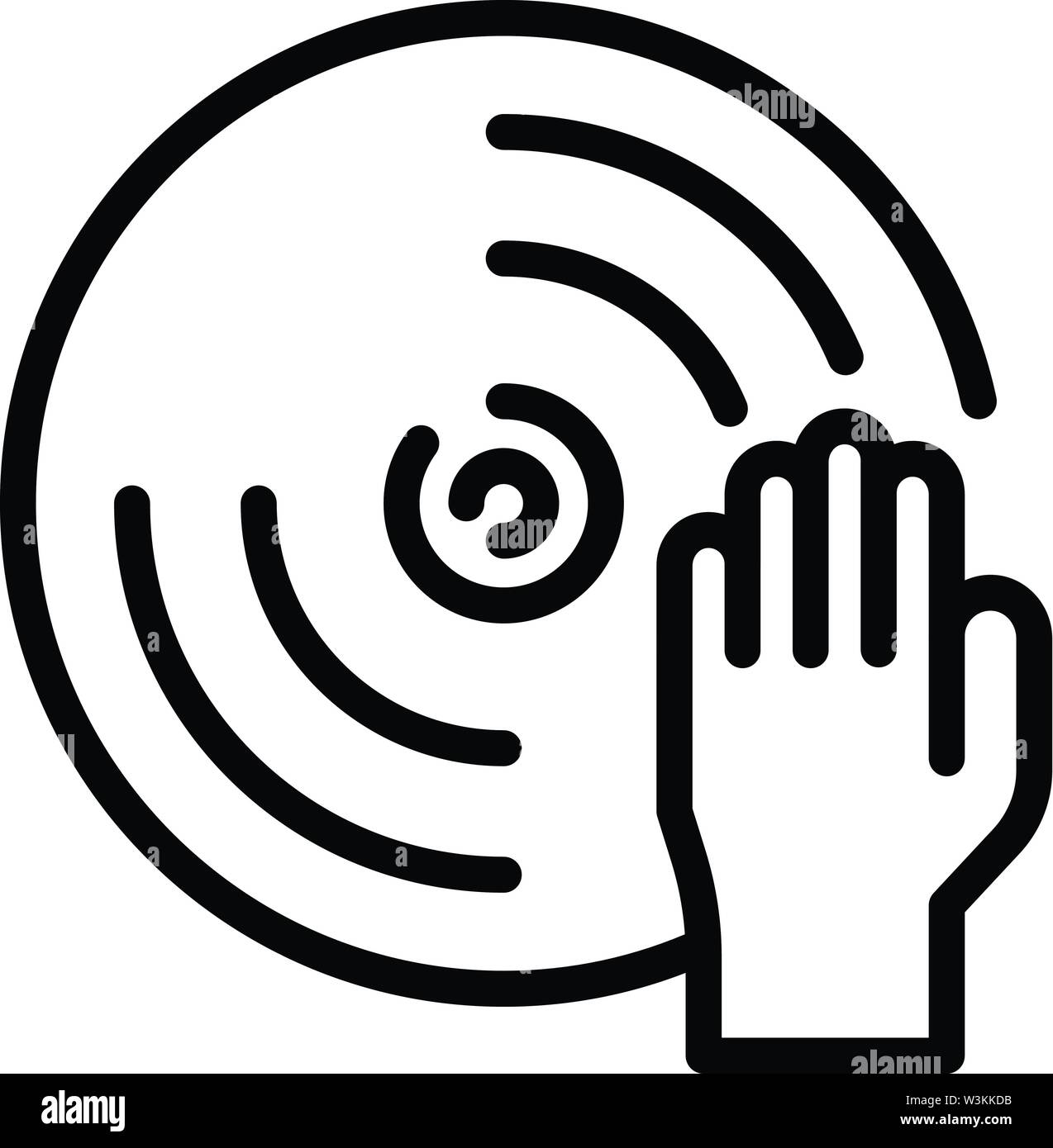 Hand on disk icon, outline style Stock Vector Image & Art - Alamy