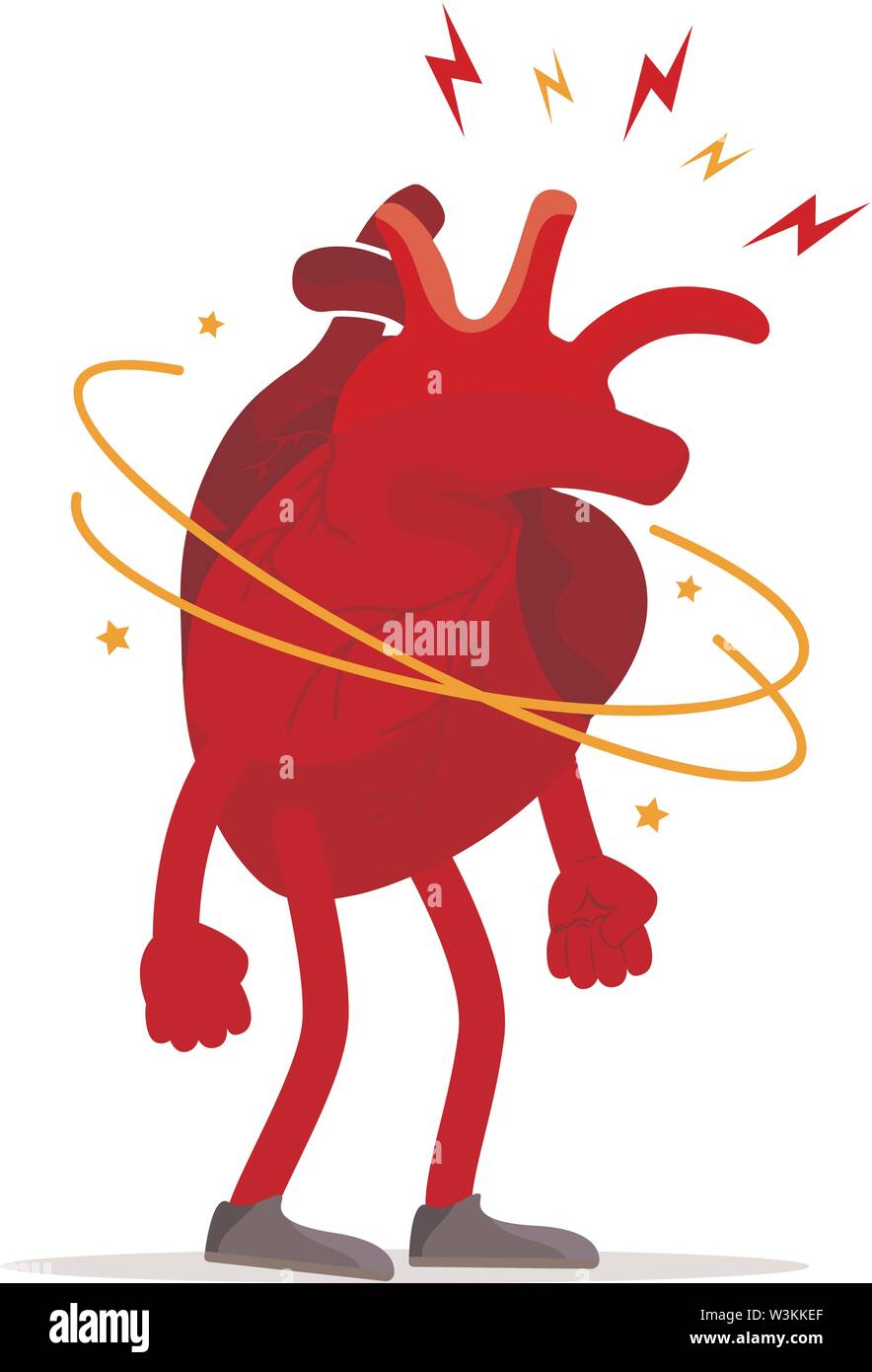 Stress and depression creative concept. Human heart organ with a ...