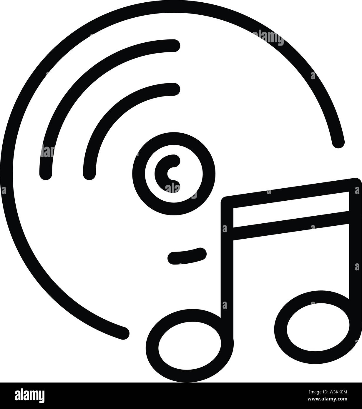 CD and note icon, outline style Stock Vector Image & Art - Alamy