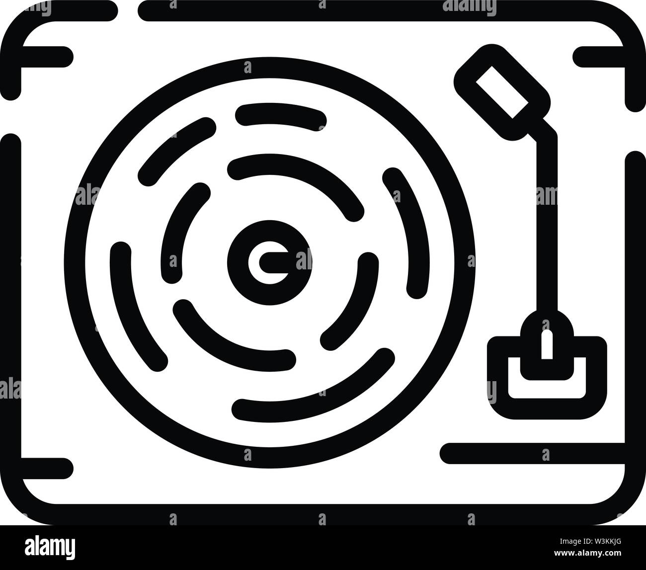 Vintage vinyl record player icon, outline style Stock Vector Image ...