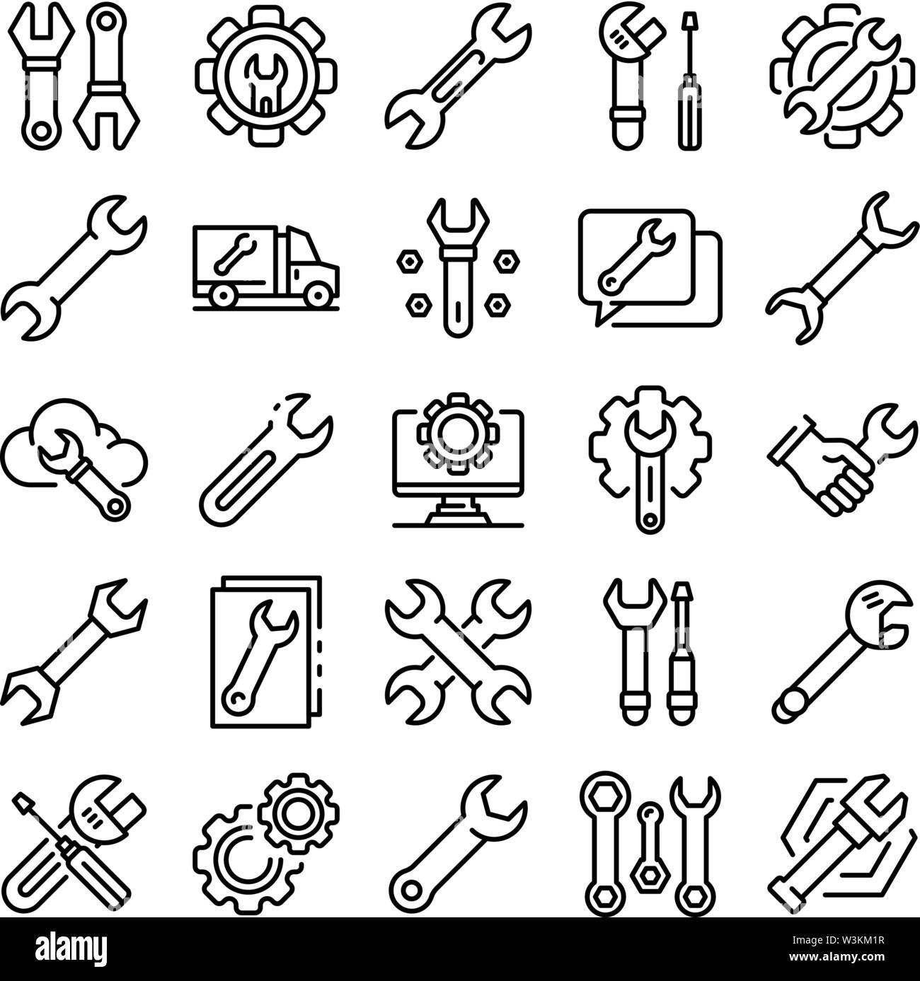 Wrench icons set, outline style Stock Vector Image & Art - Alamy Wrench icons set, outline style Stock Vector Image & Art - Alamy