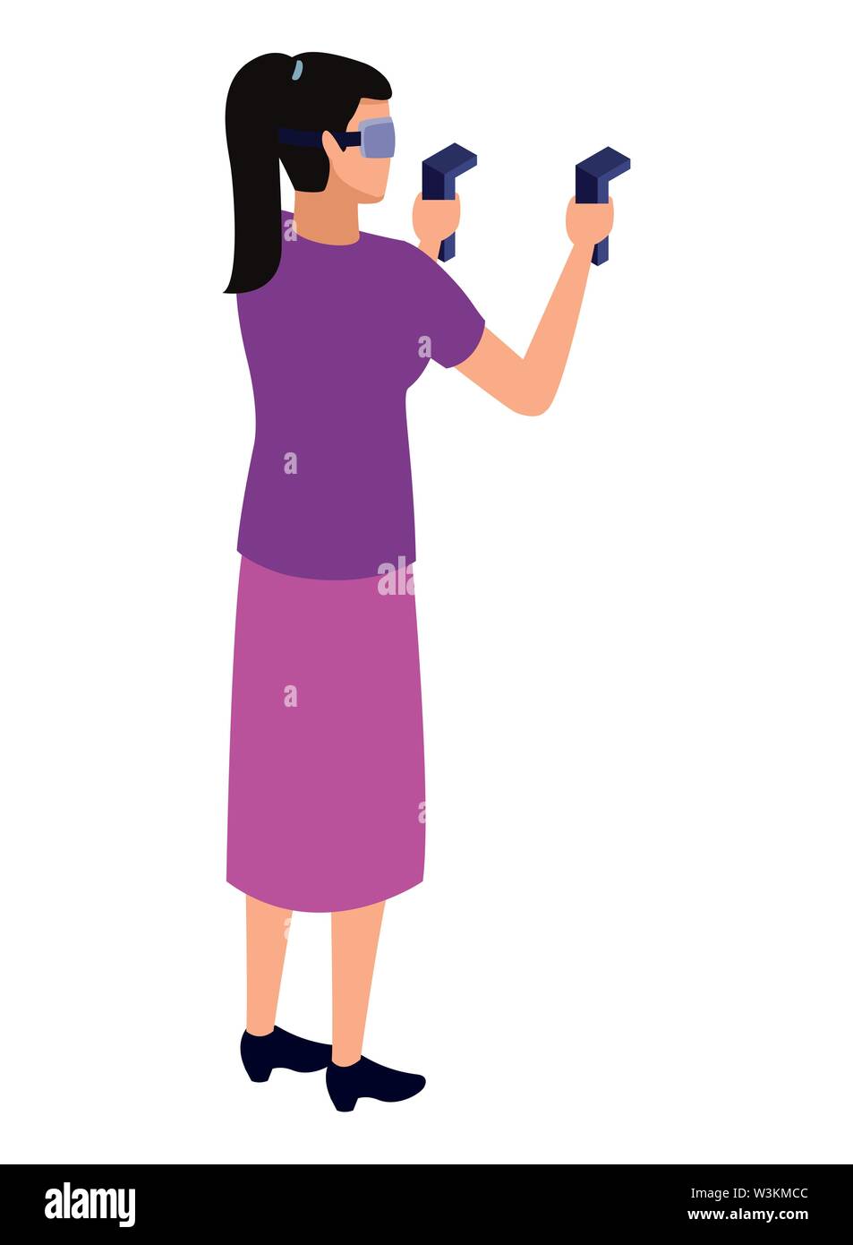 virtual reality technology experience cartoon Stock Vector Image & Art ...