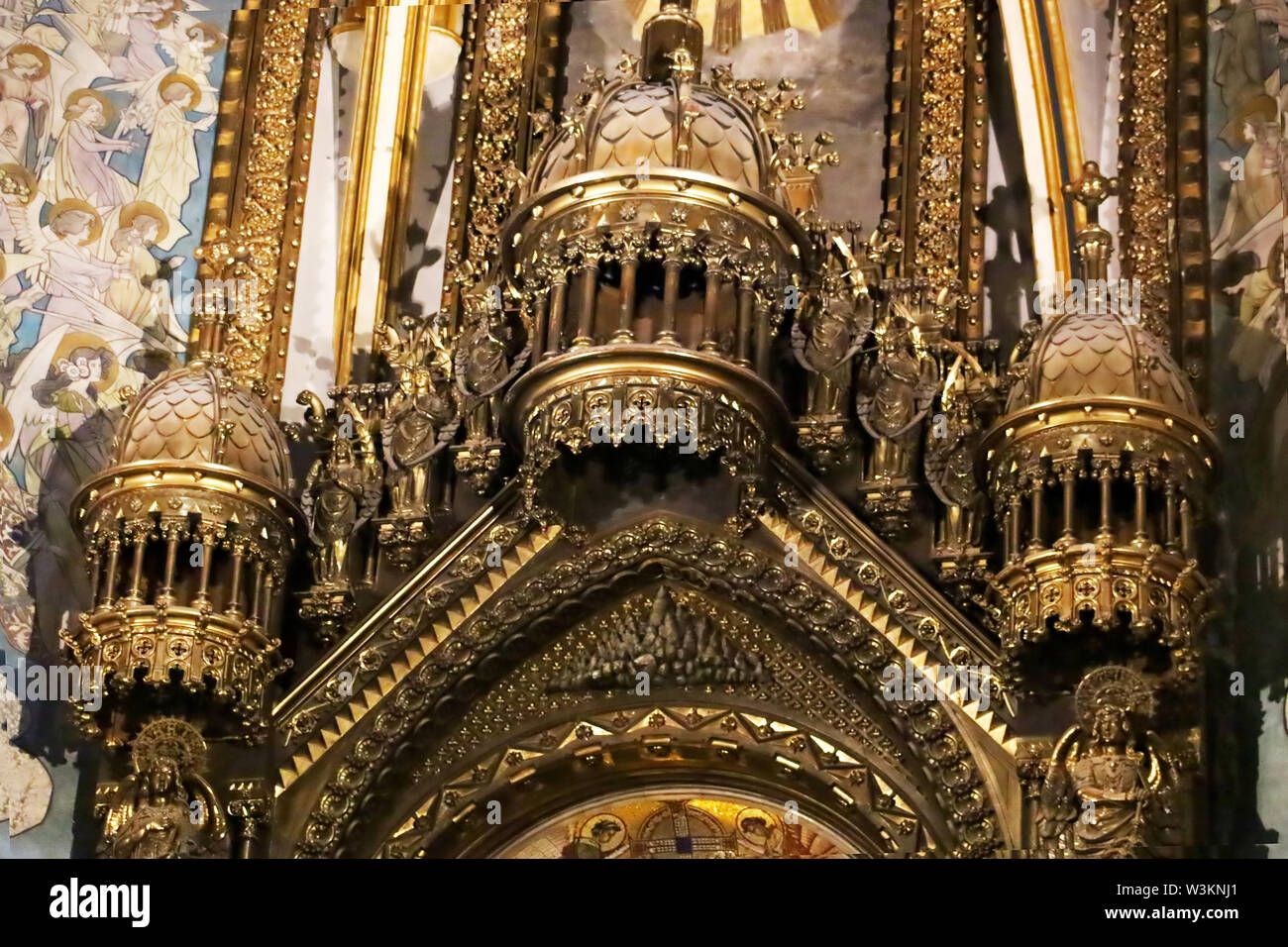 MONTSERRAT, SPAIN - OCTOBER 07: Interior of Basilica in Benedictine ...