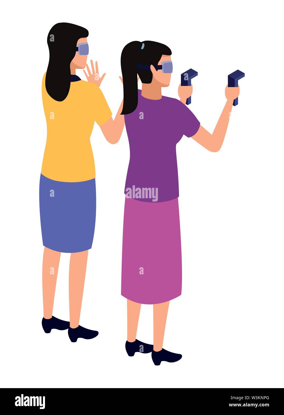 virtual reality technology experience cartoon Stock Vector Image & Art ...