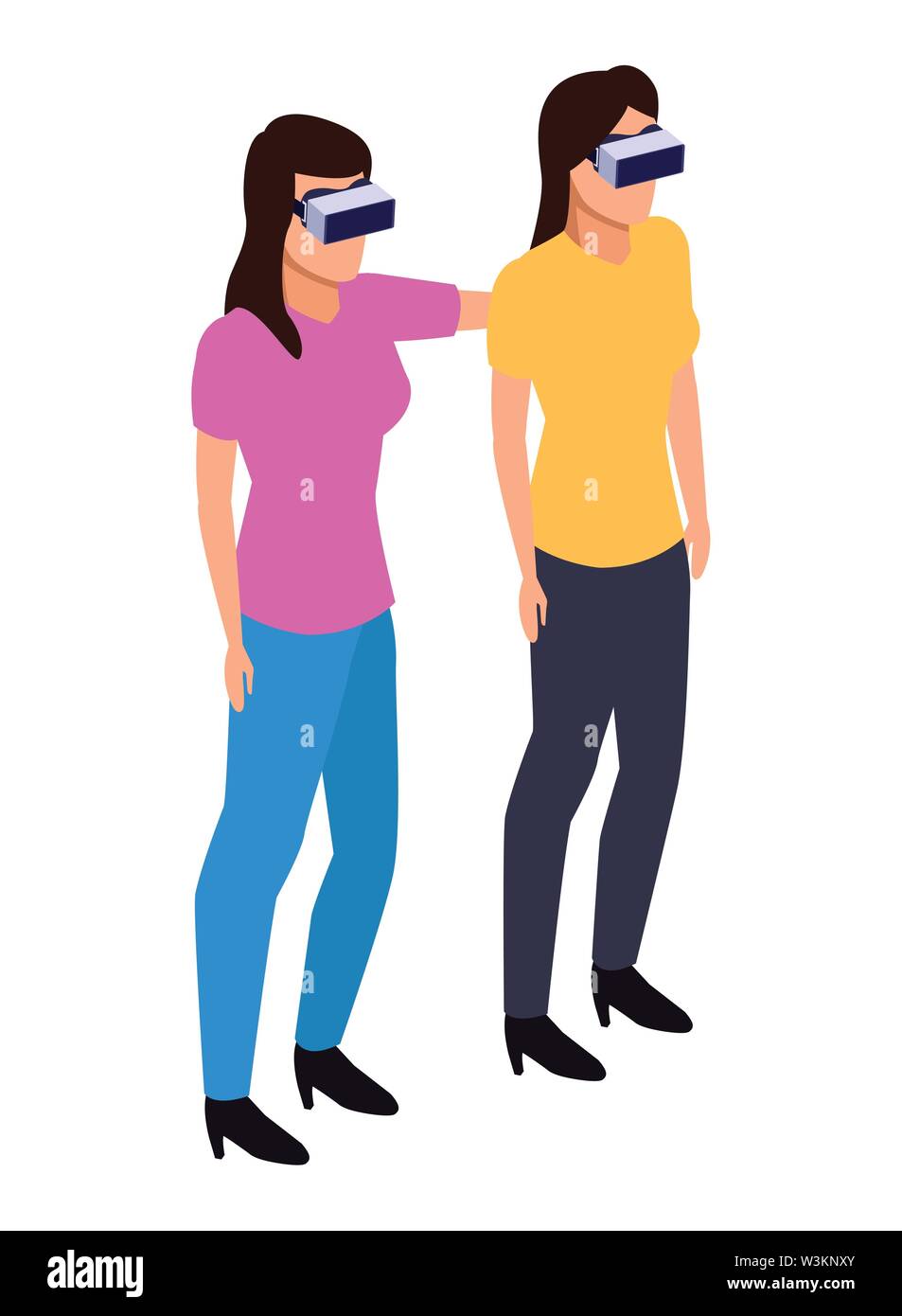 virtual reality technology experience cartoon Stock Vector Image & Art ...