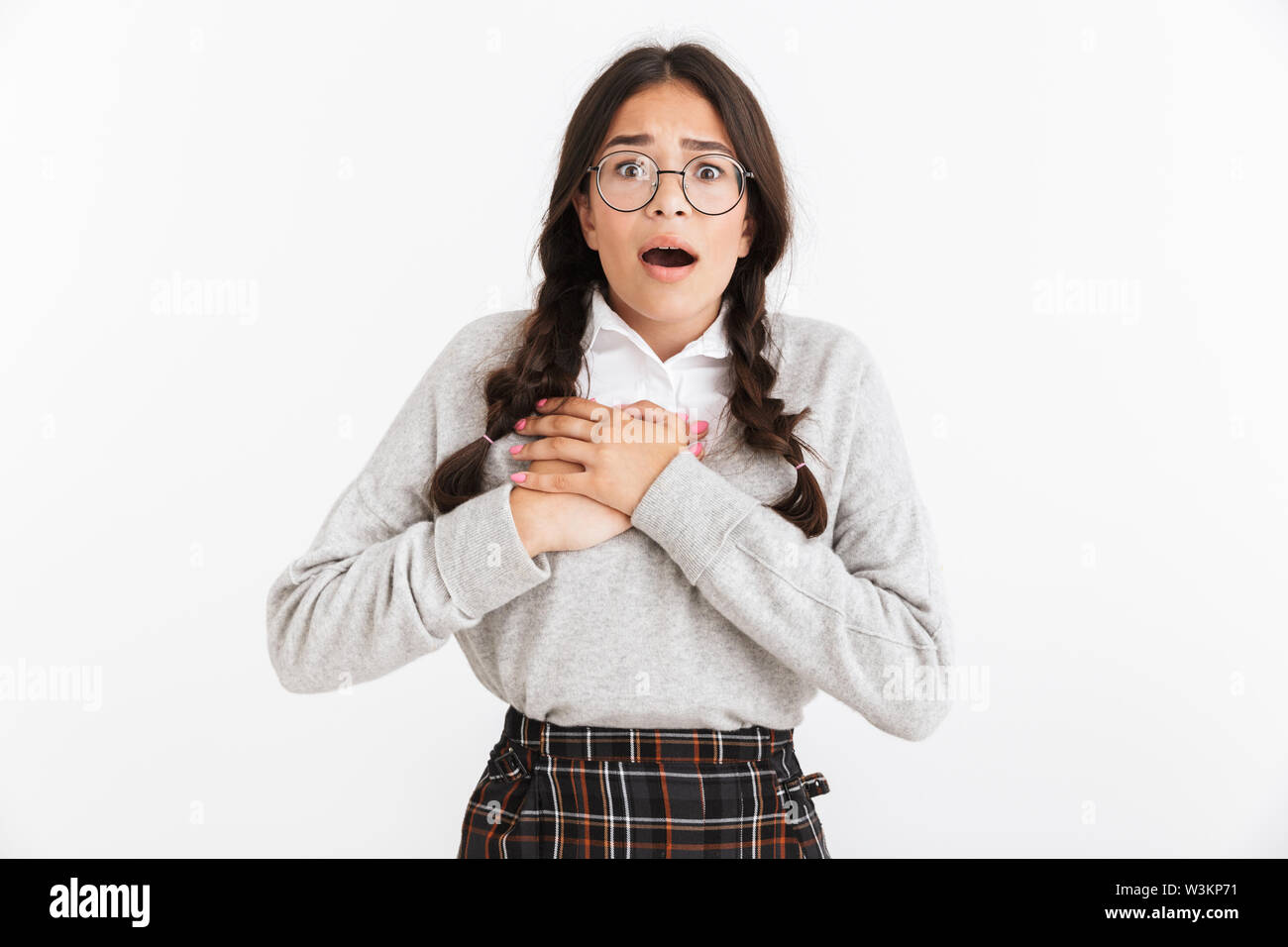 Scared teenage girl screaming hi-res stock photography and images - Alamy