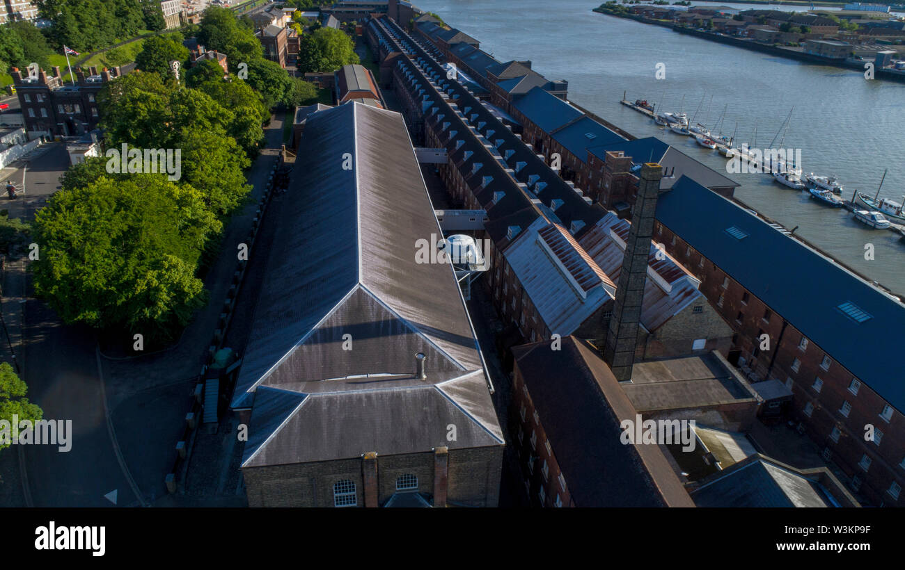 The Ropery and other buildings at Chatham Historic Dockyard in Kent ...