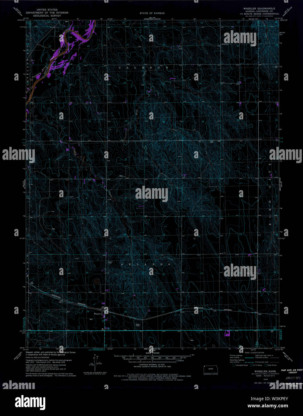 Map of wheeler kansas hi-res stock photography and images - Alamy