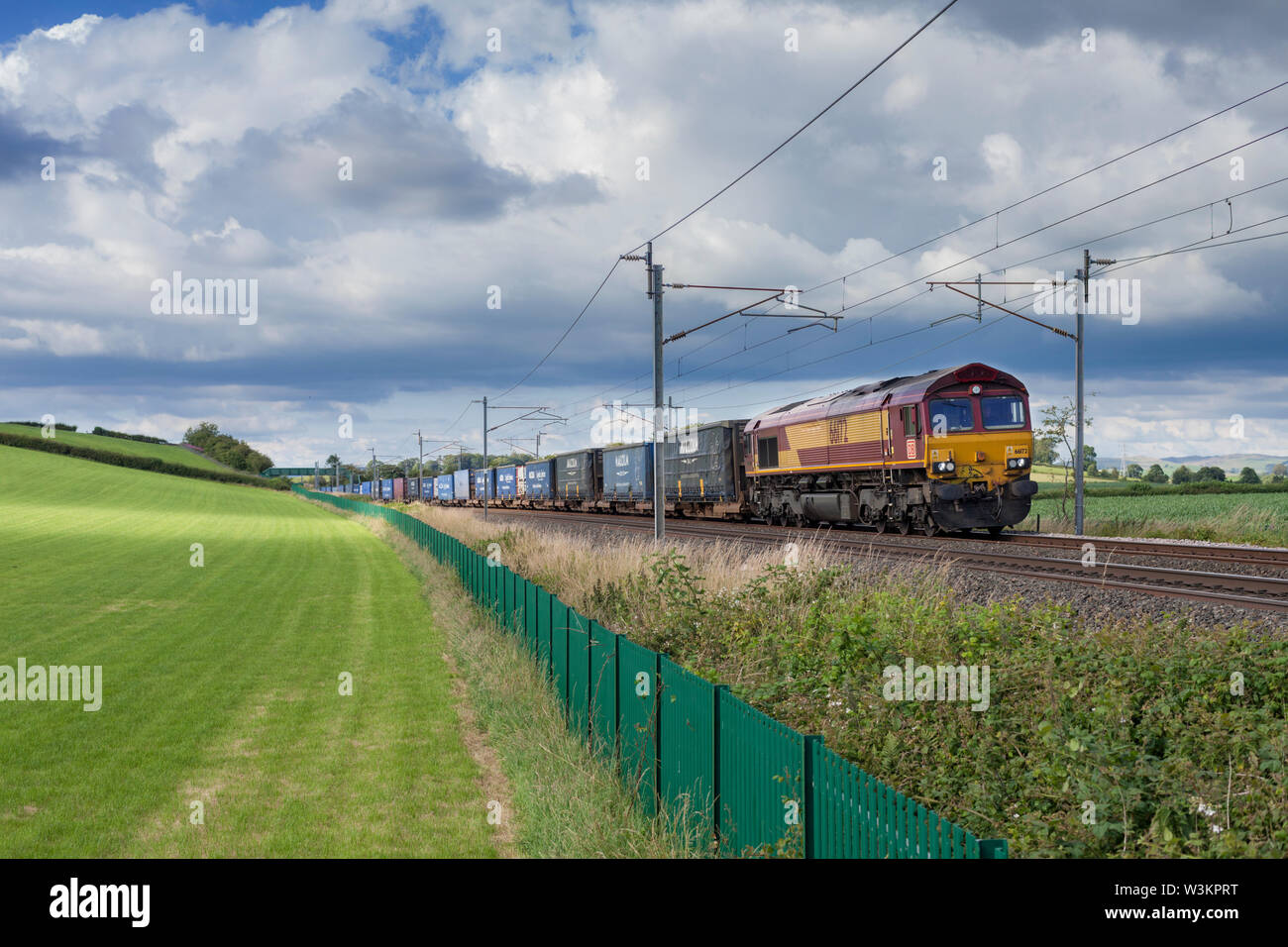DB cargo class 66 diesel locomotive on the west coast mainline in ...