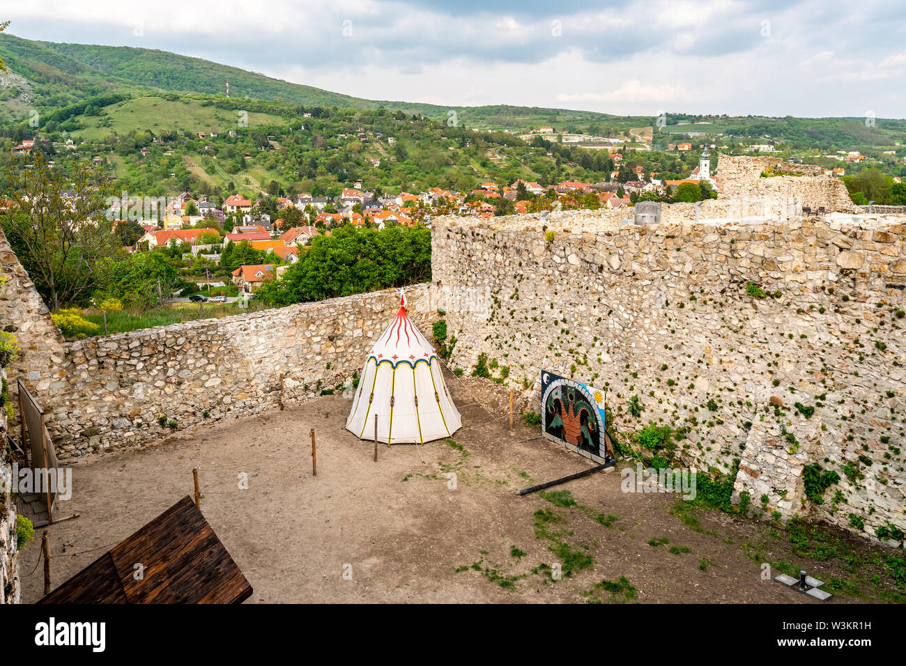 Devin Castle with White Colored Middle Ages Shelter Centered at ...