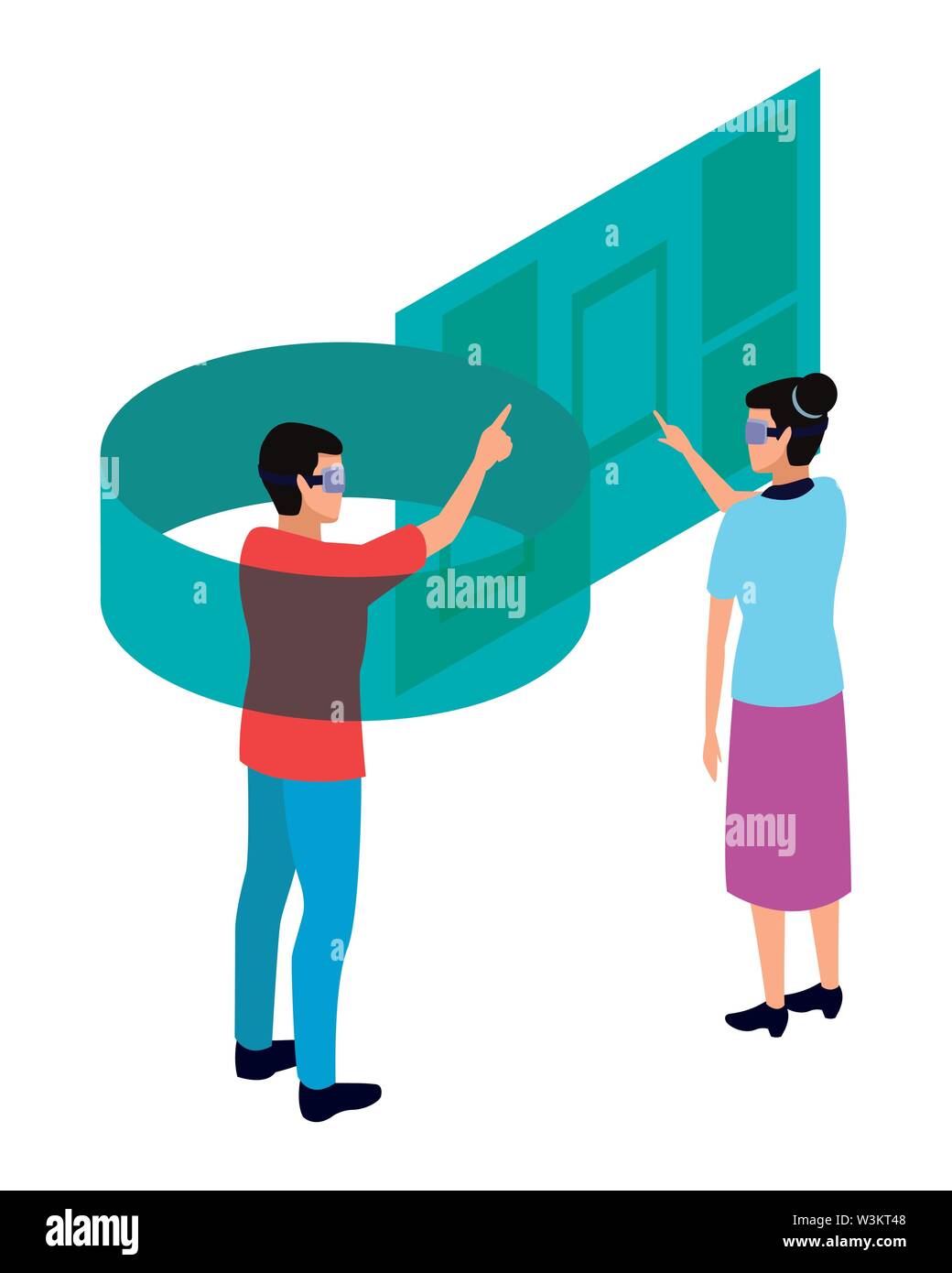 virtual reality technology experience cartoon Stock Vector Image & Art ...