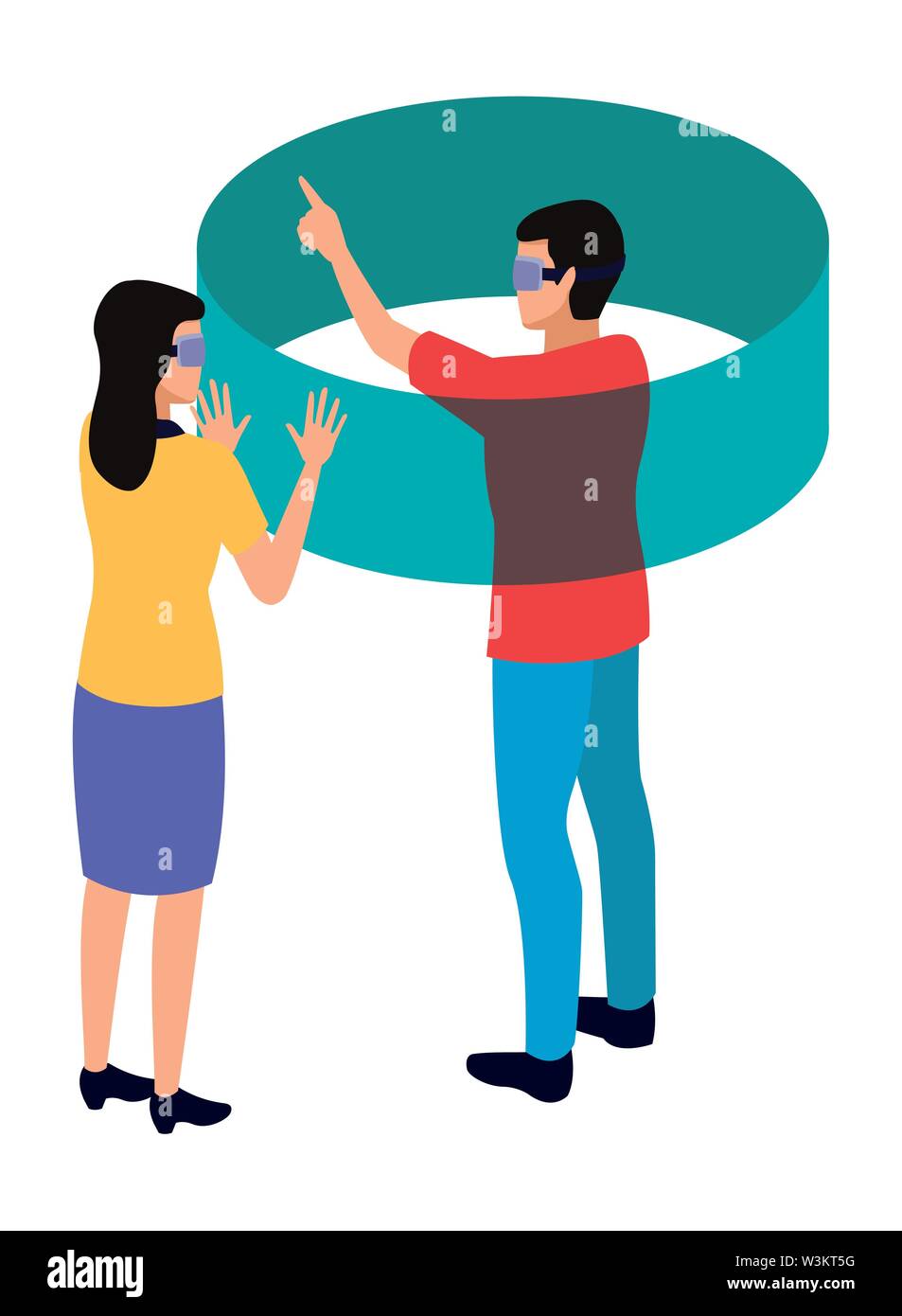 virtual reality technology experience cartoon Stock Vector Image & Art ...